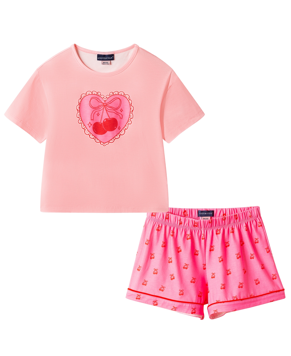 Click here for Andy & Evan Girls 6-16 Pink Cherry T-Shirt and Sho... prices