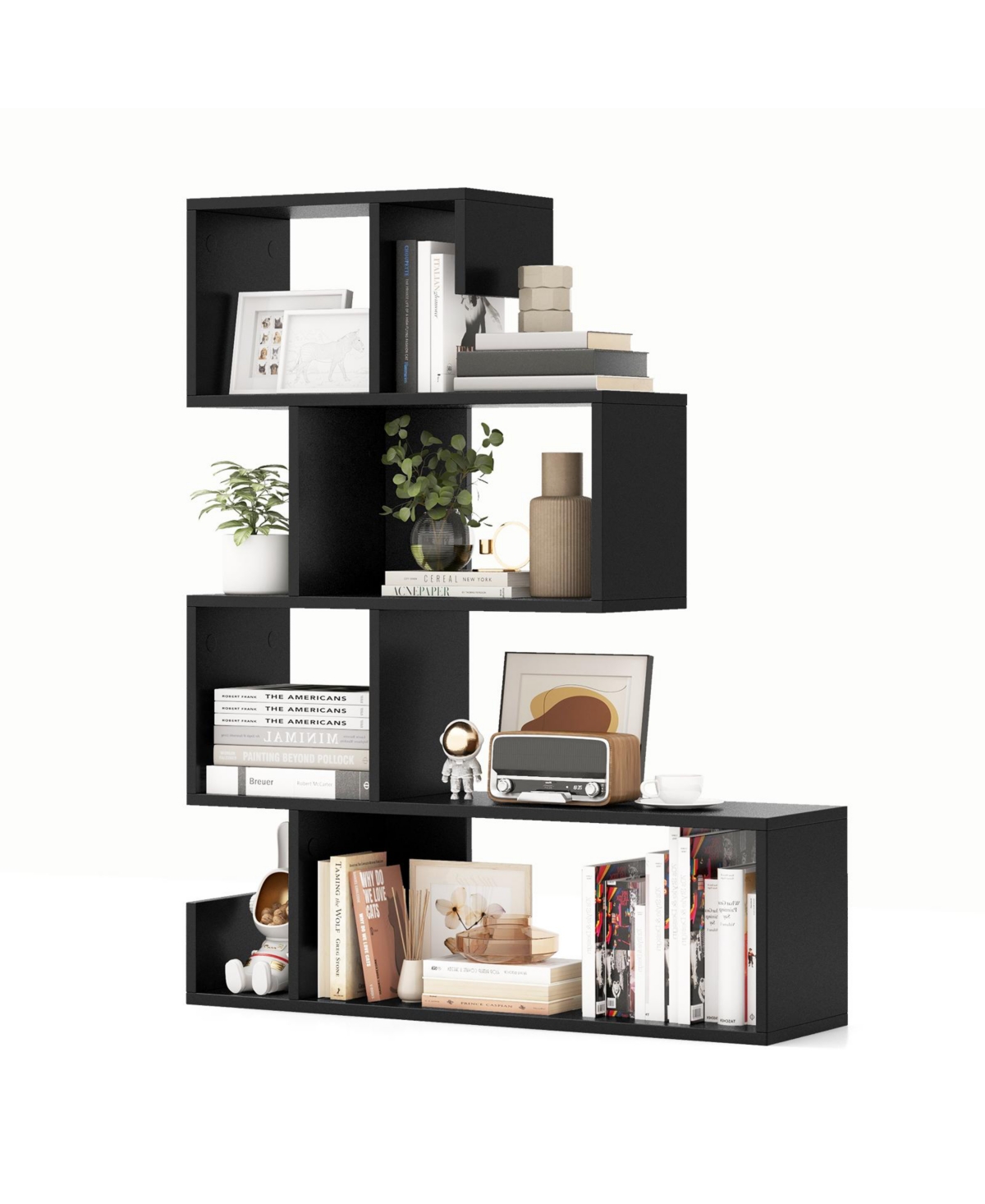 Click here for Sugift 5-Tier S-Shaped Bookshelf Geometric Z-Shelf... prices