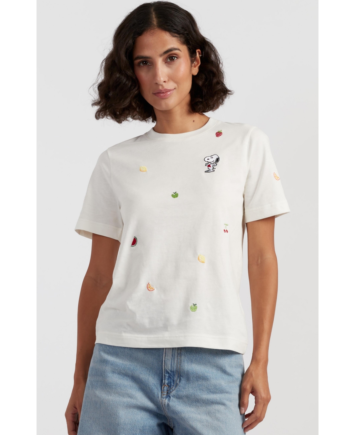 Click here for Chinti & Parker Womens Cotton Snoopy Fruit T-Shirt... prices