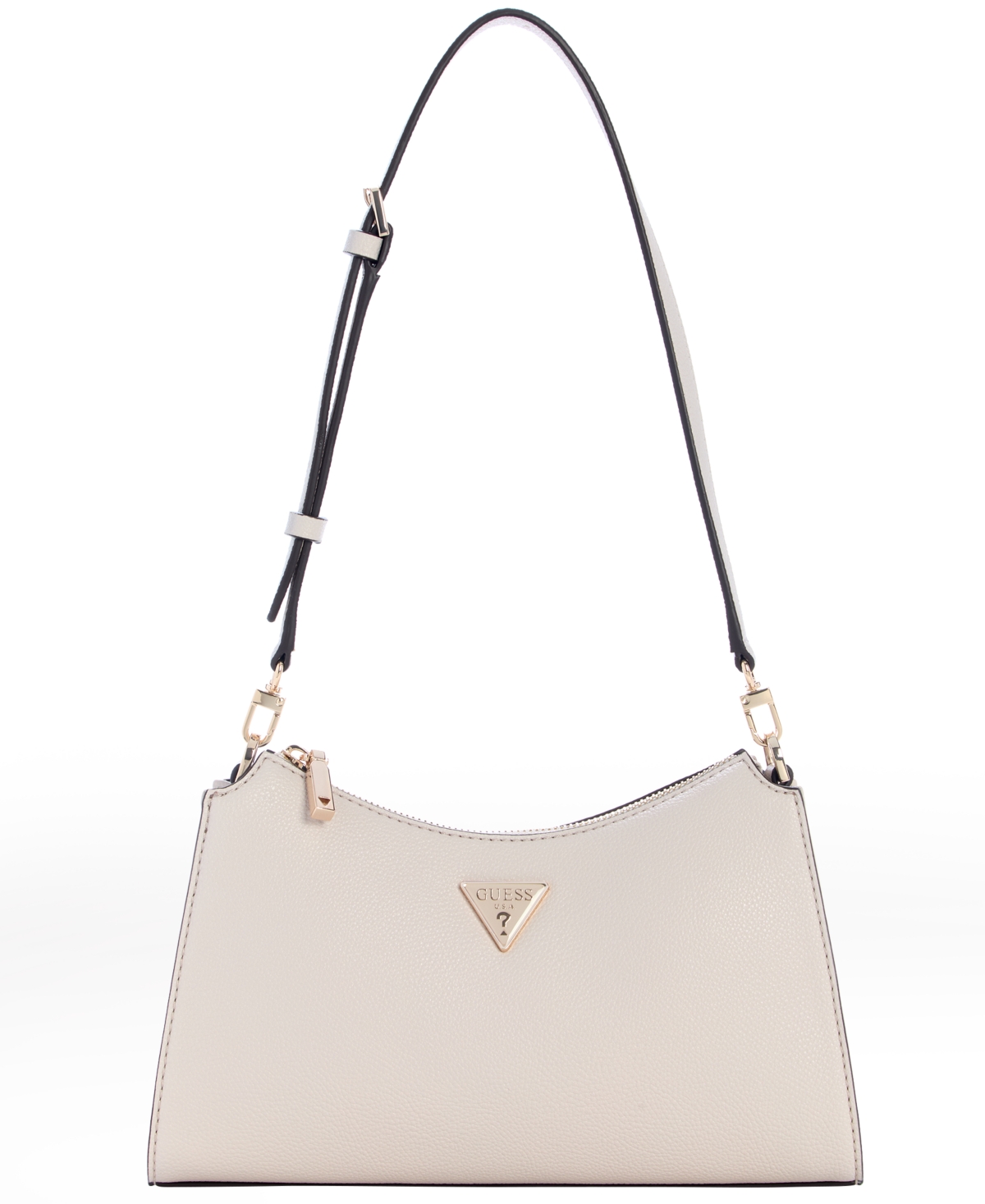 Click here for Guess Lucci Top Zip Small Shoulder Bag - Beige prices