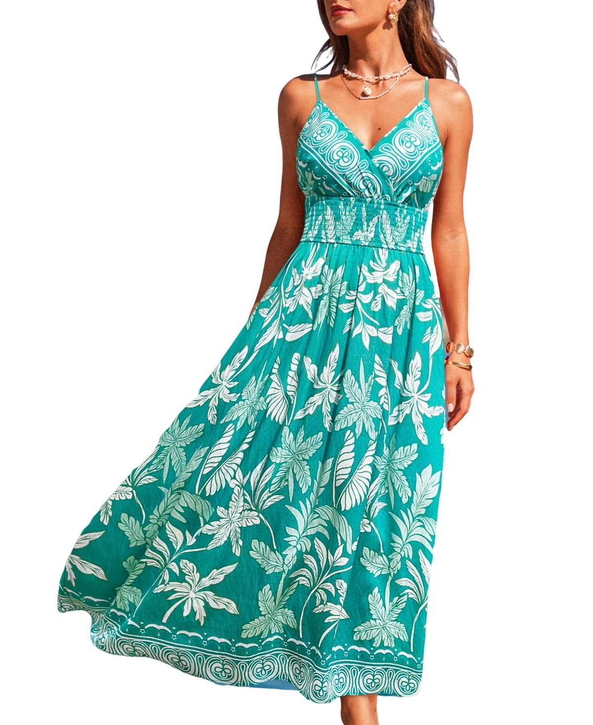 Click here for Cupshe Womens What a Vibe Tropical Maxi Beach Dres... prices