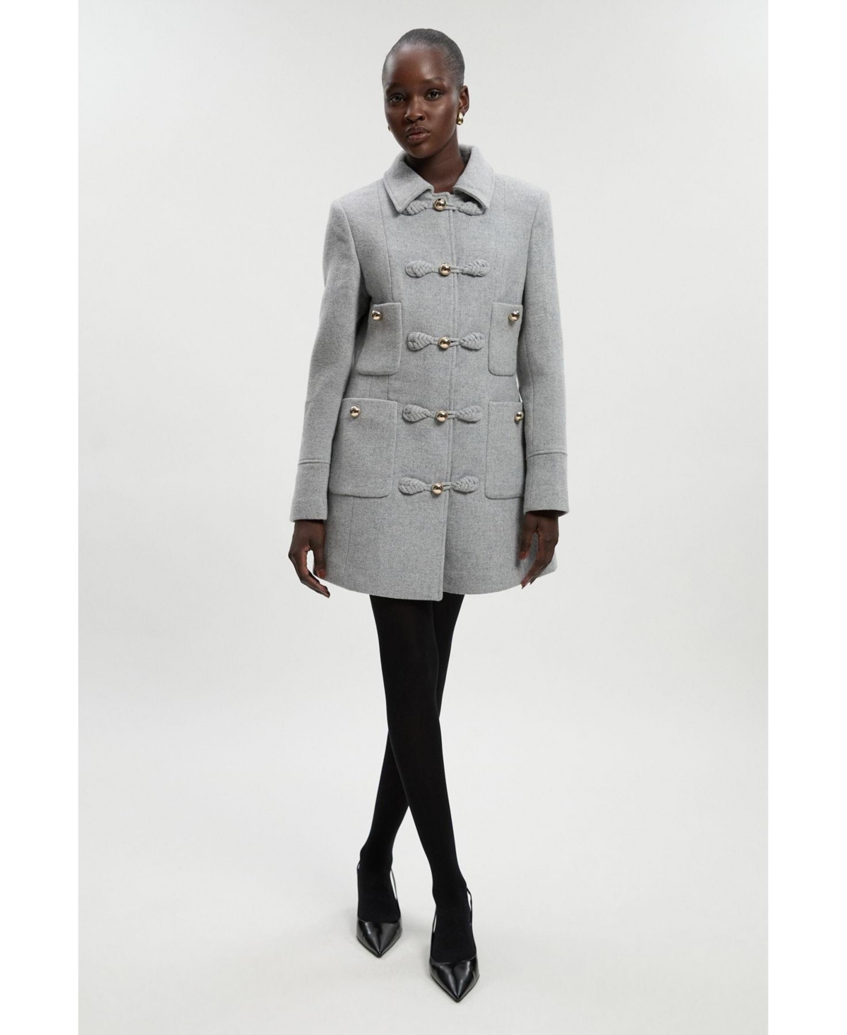 Click here for Karen Millen Womens Tailored Knot Detail Midi Coat... prices