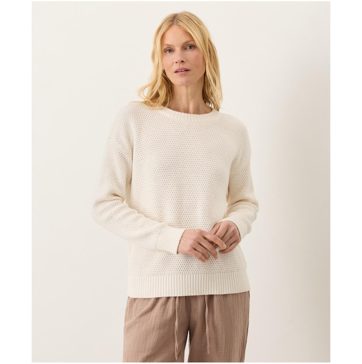 Click here for Pact Womens Shoreline Pullover Sweater - Cream prices