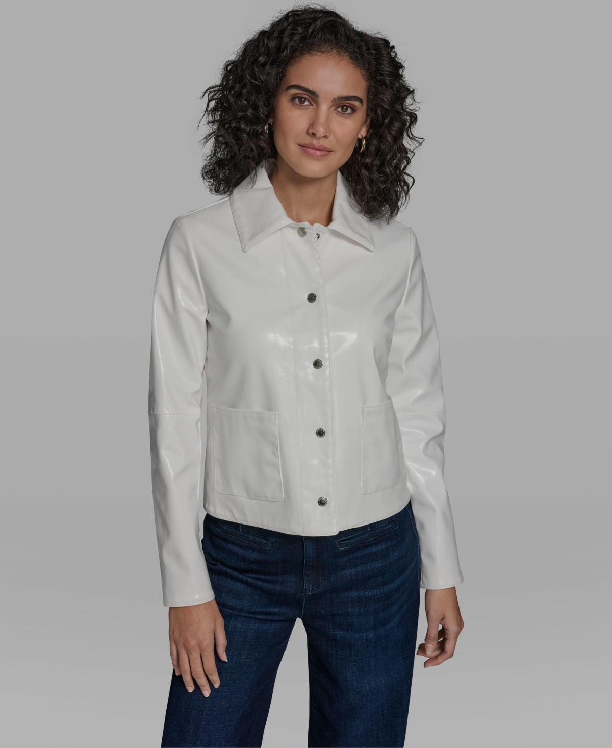 Click here for Karl Lagerfeld Paris Womens Short Faux Patent Leat... prices