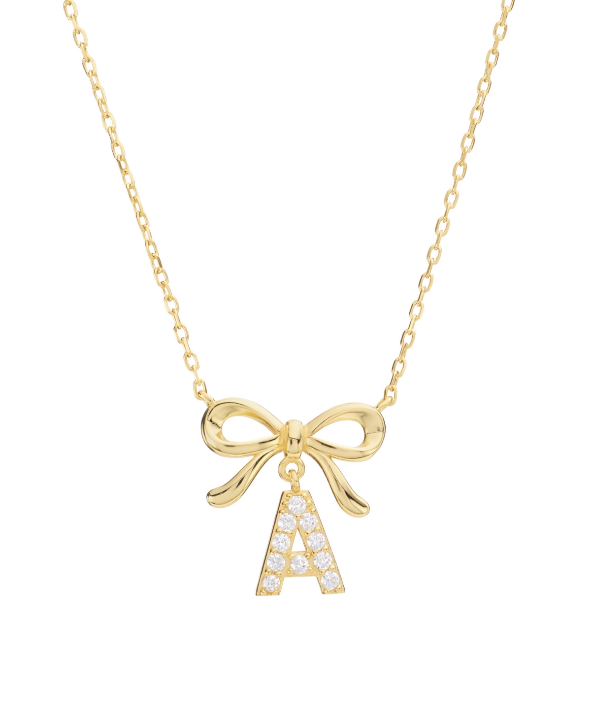 Click here for Macys Gold Plated Bow Initial Necklaces - Gold - A prices