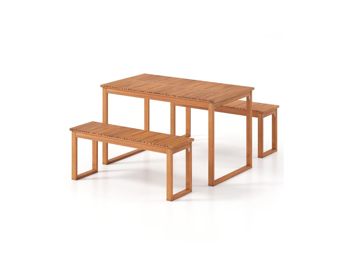 Click here for Slickblue Outdoor 3-Piece Dining Set with Acacia W... prices