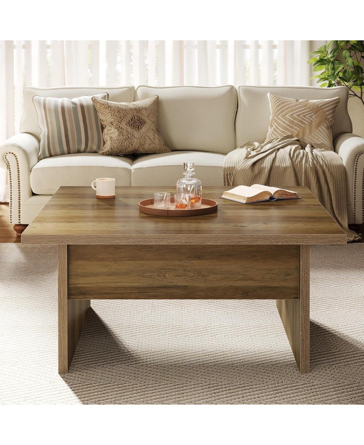 Click here for Tribesigns Square Coffee Table  39.4-Inch Farmhous... prices