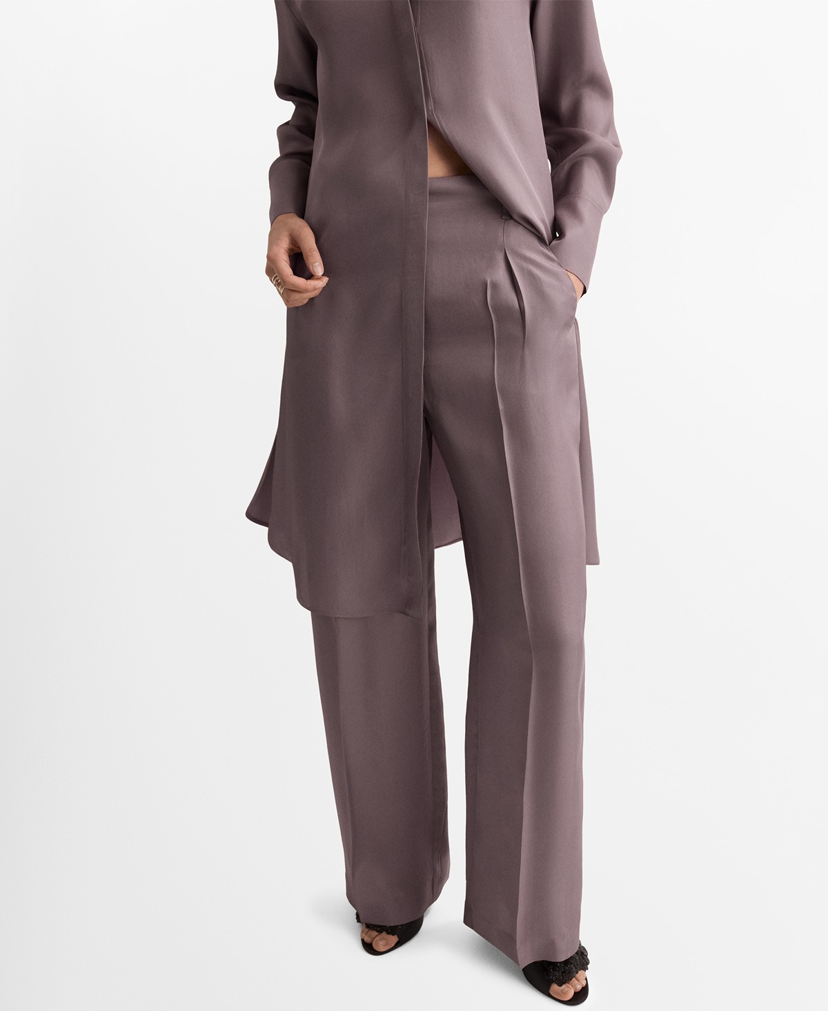 Click here for Mango Womens Straight Mid-Rise Pants - Pastel Pink prices