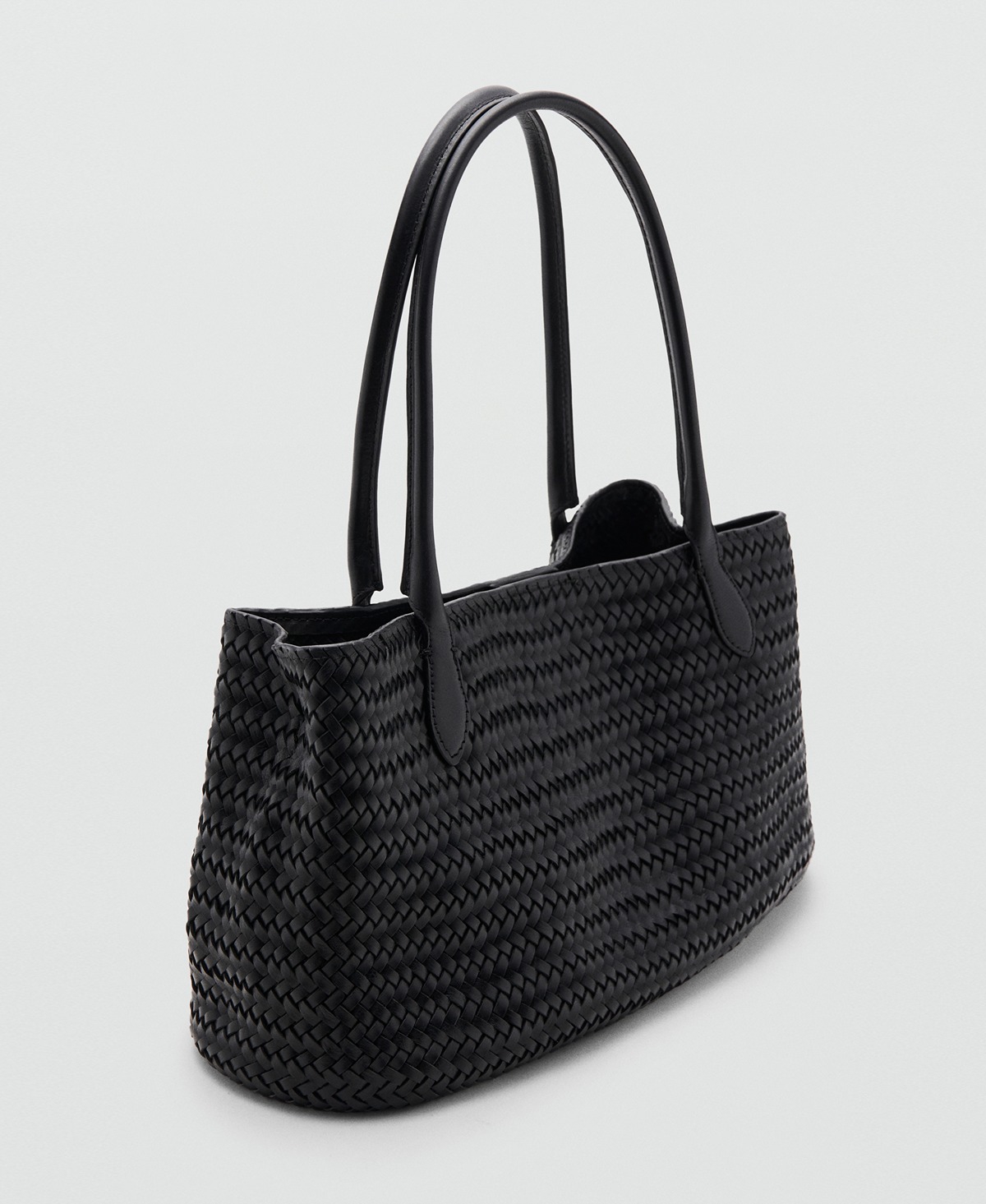 Click here for Mango Womens Braided Leather Bag - Black prices