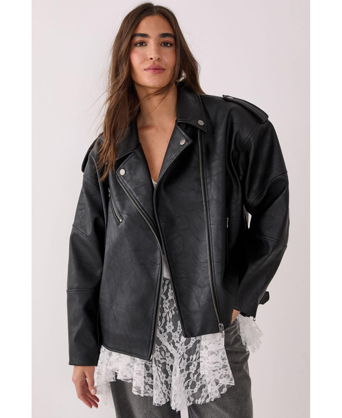 Click here for Nasty Gal Womens Faux Leather Biker Jacket - Black prices