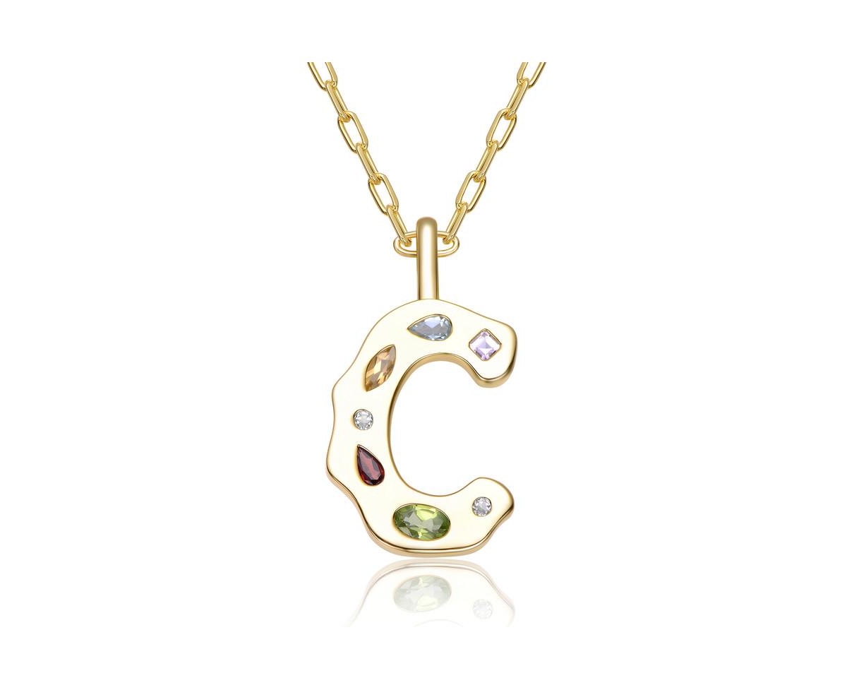 Click here for Genevive Unique 14K Gold Plated Multifaceted Cz In... prices