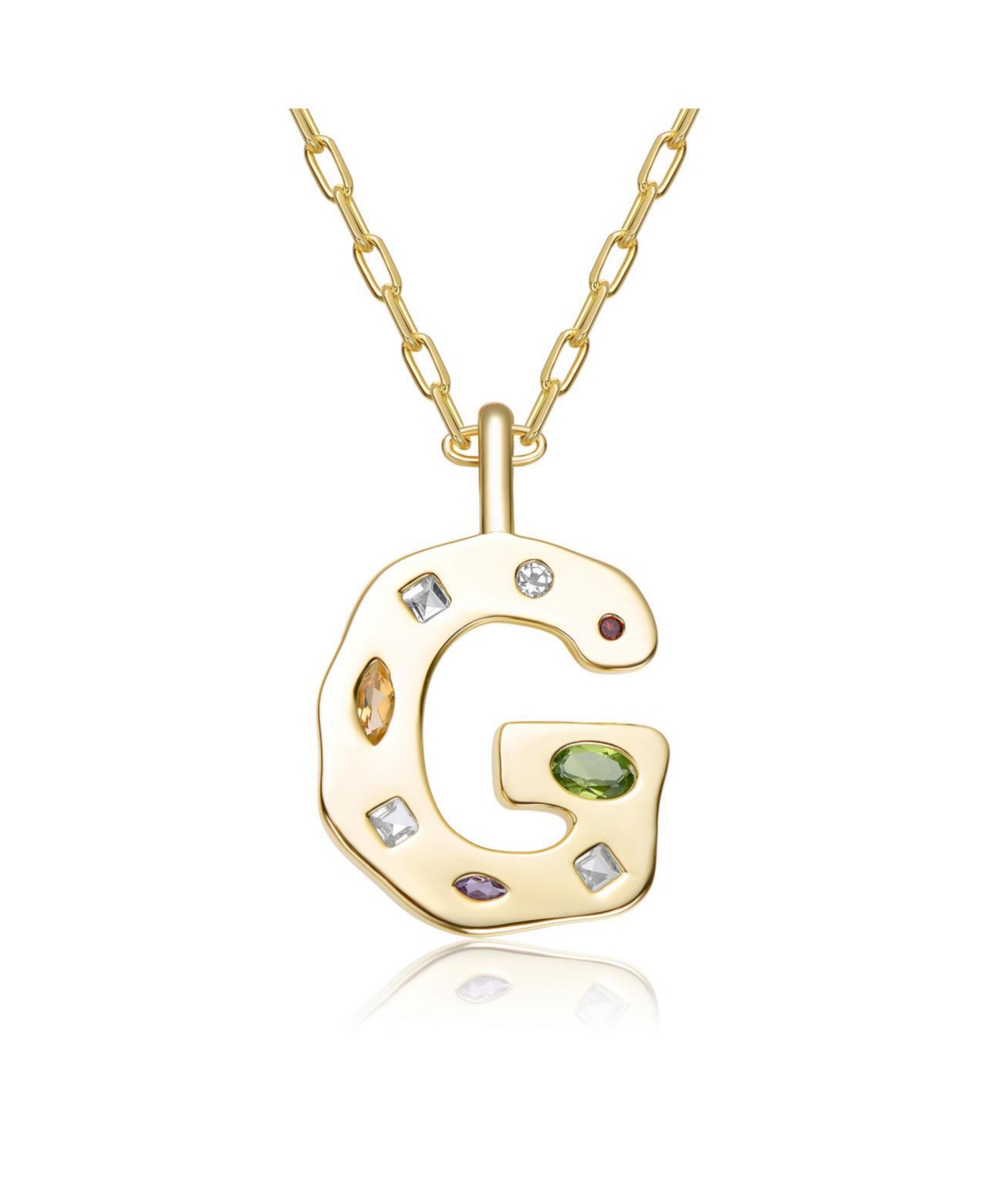 Click here for Genevive Unique 14K Gold Plated Multifaceted Cz In... prices