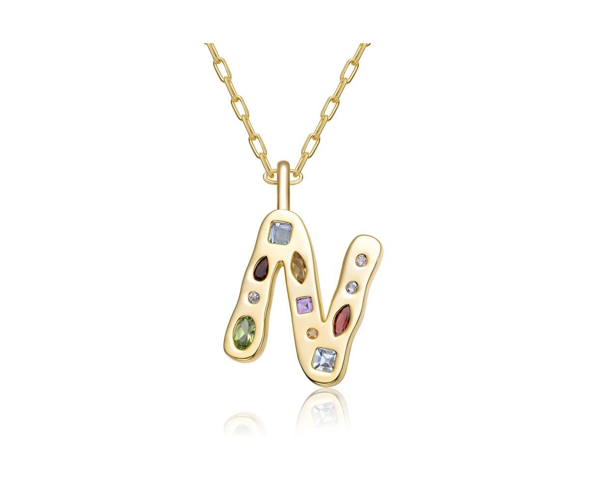 Click here for Genevive Unique 14K Gold Plated Multifaceted Cz In... prices