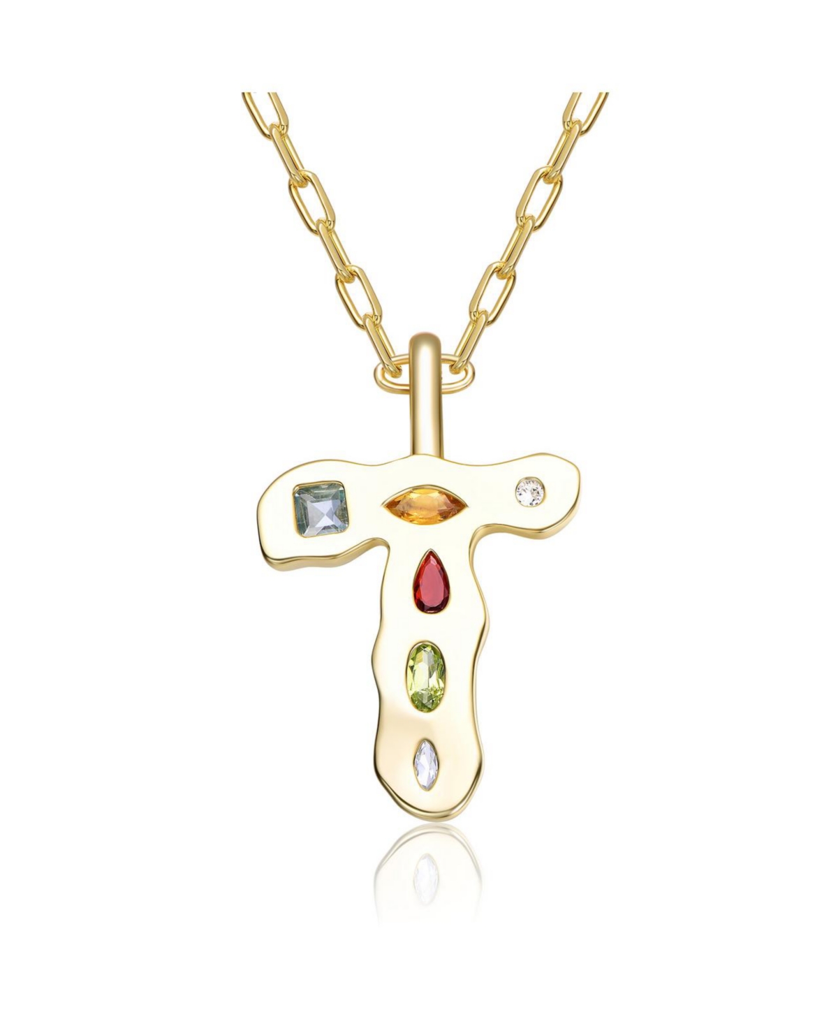 Click here for Genevive Unique 14K Gold Plated Multifaceted Cz In... prices