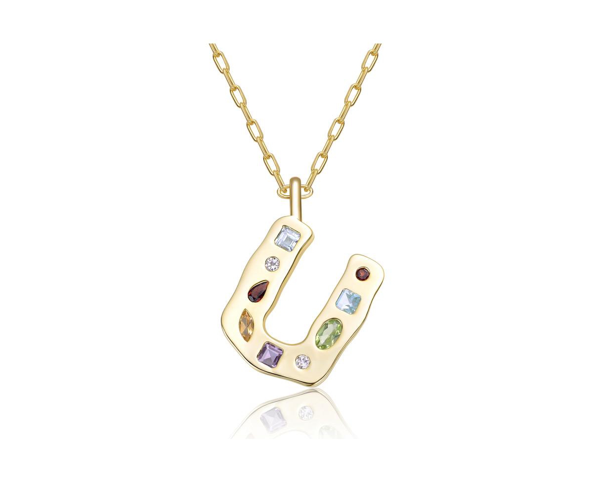 Click here for Genevive Unique 14K Gold Plated Multifaceted Cz In... prices