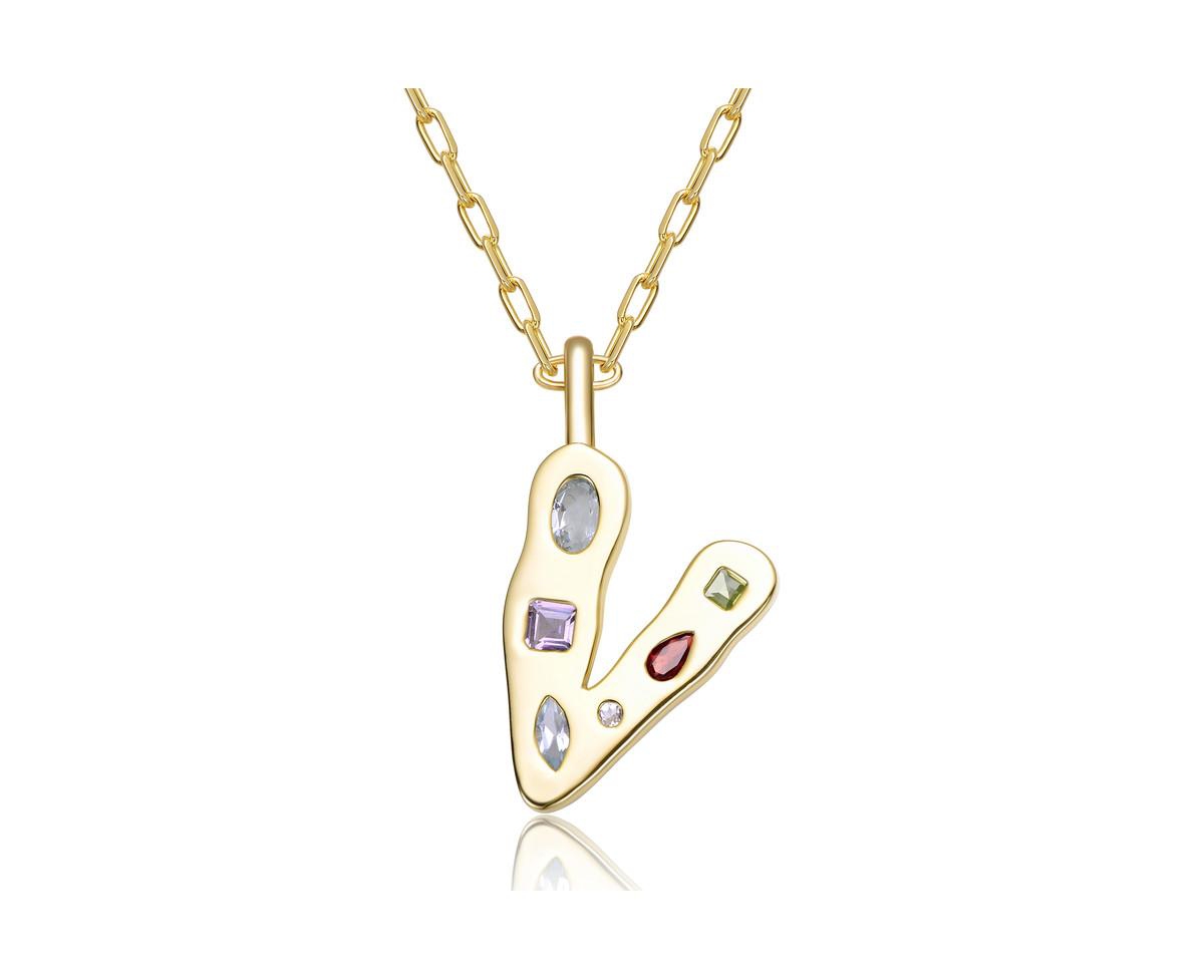 Click here for Genevive Unique 14K Gold Plated Multifaceted Cz In... prices