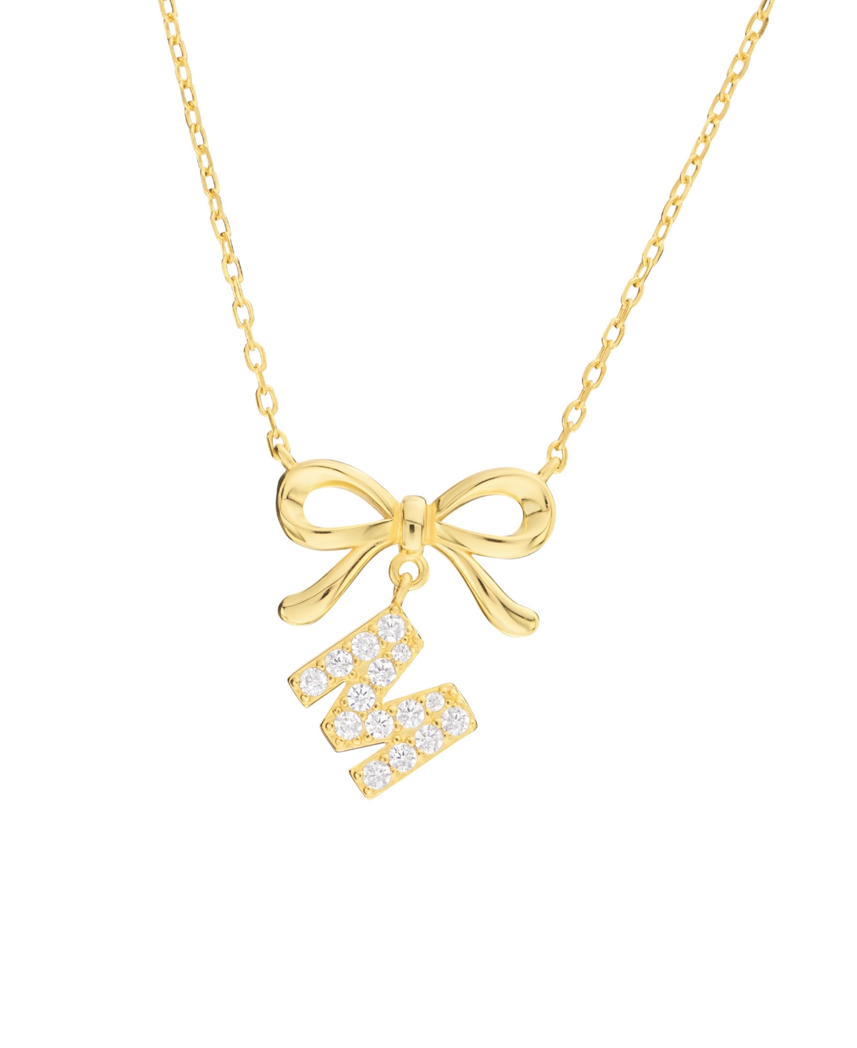 Click here for Macys Gold Plated Bow Initial Necklaces - Gold - M prices