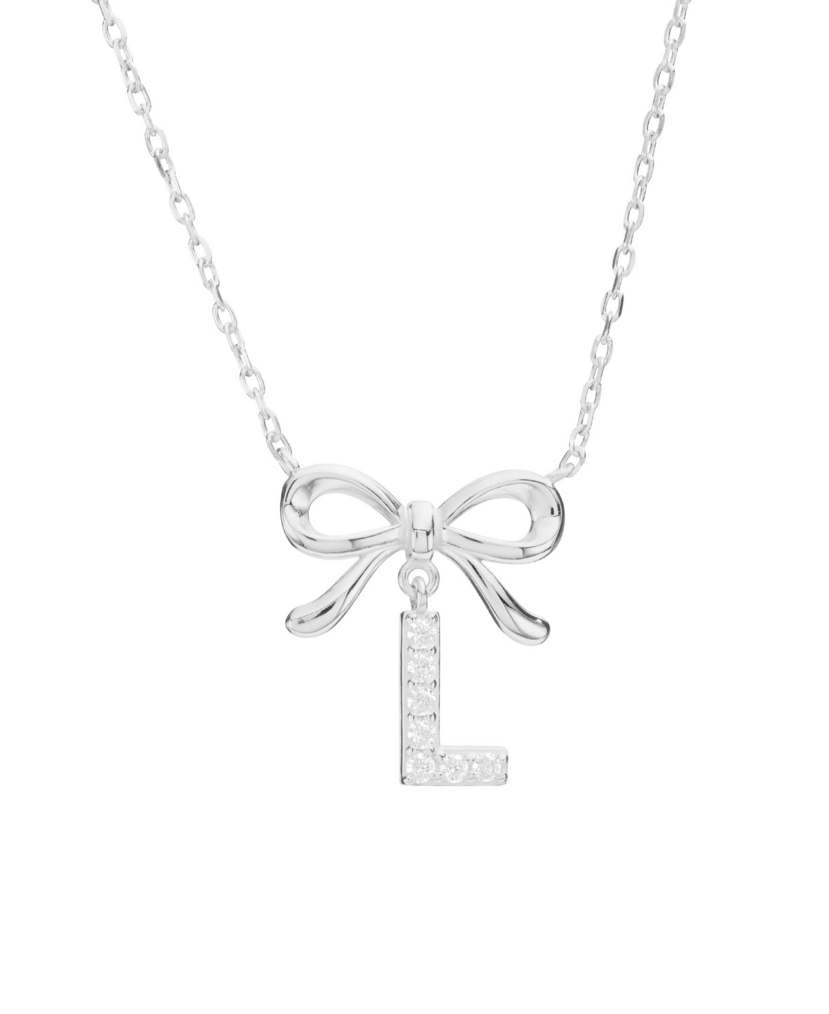 Click here for Macys Sterling Silver Plated Bow Initial Necklaces... prices
