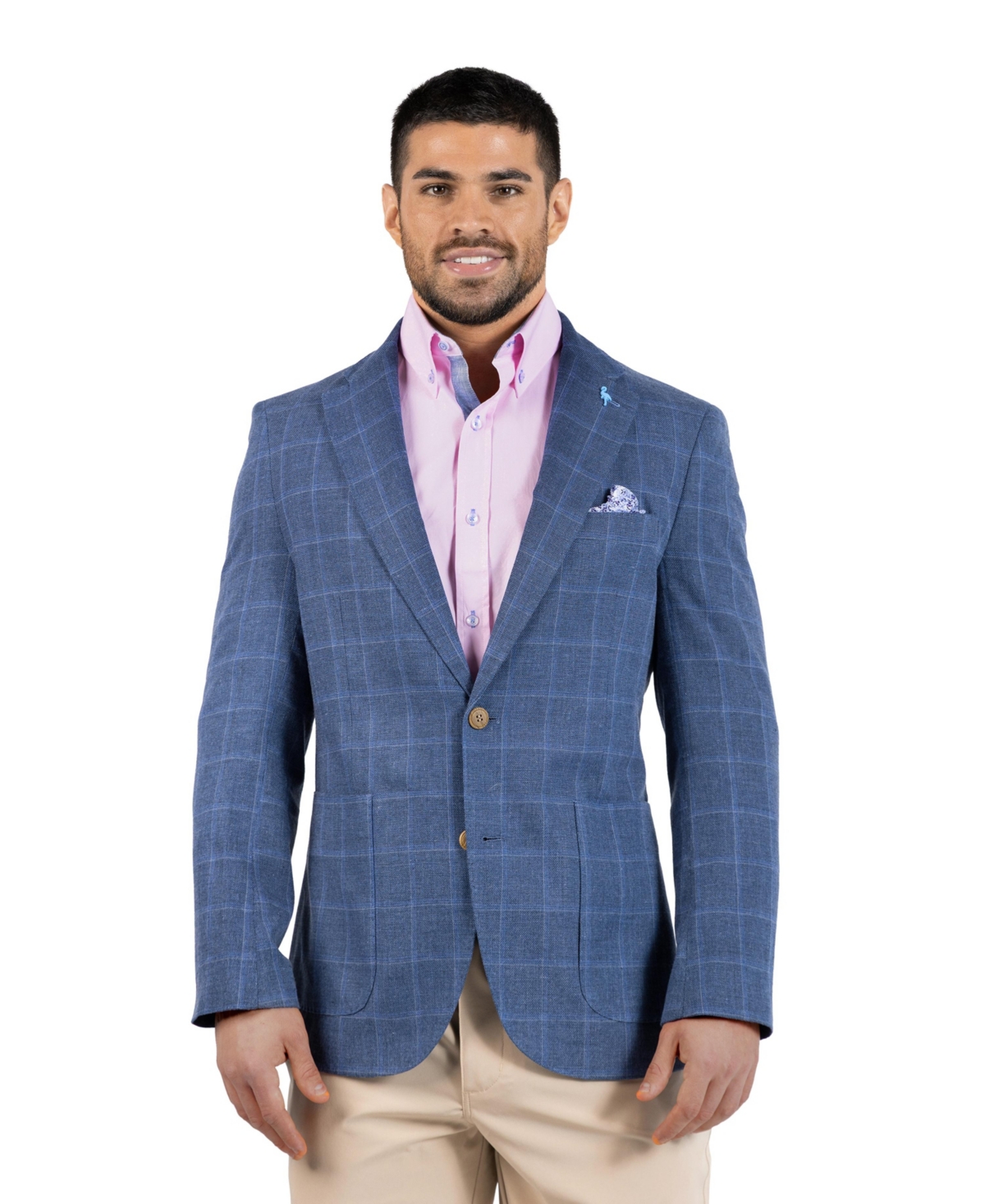 Click here for TailorByrd Mens Melange Yarn Dye Windowpane Sport... prices