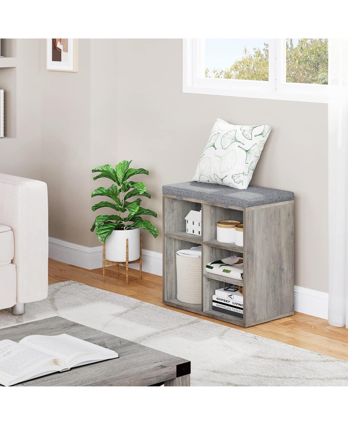 Click here for gaomon Entryway Shoe Bench with Storage & Cushione... prices