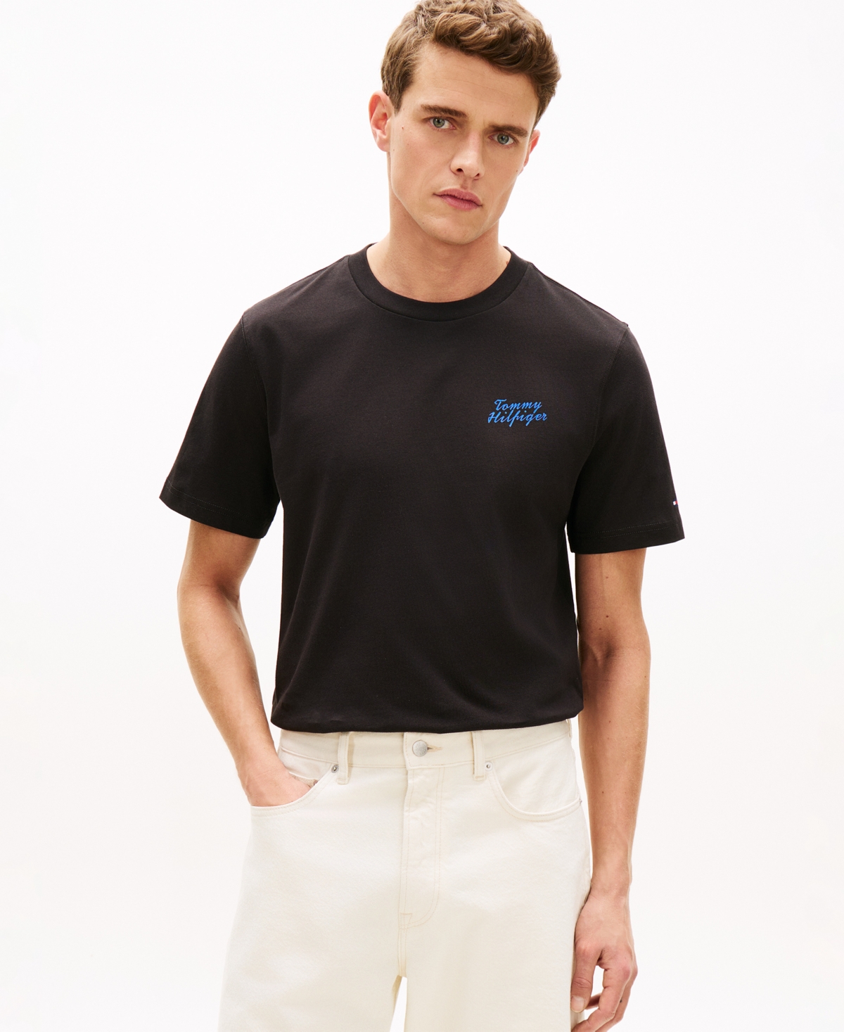 Click here for Tommy Hilfiger Mens Palm Print Photo T-Shirt - Bla... prices