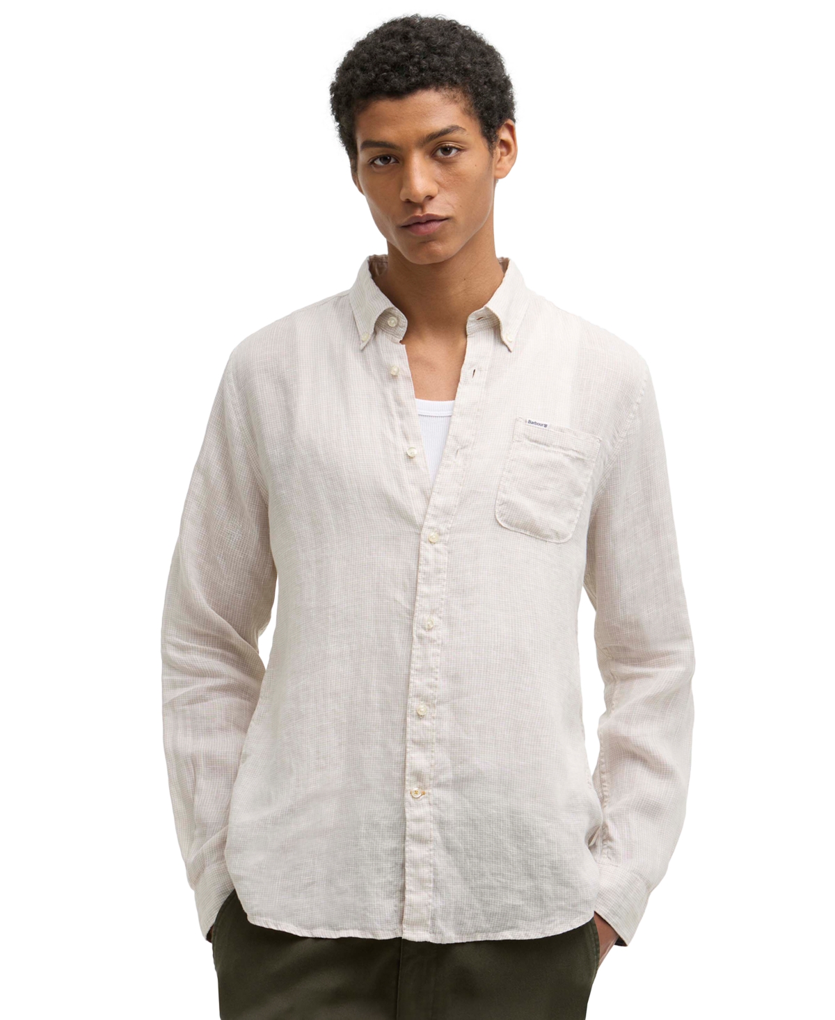 Click here for Barbour Linton Linen Tailored Shirt - Beige prices