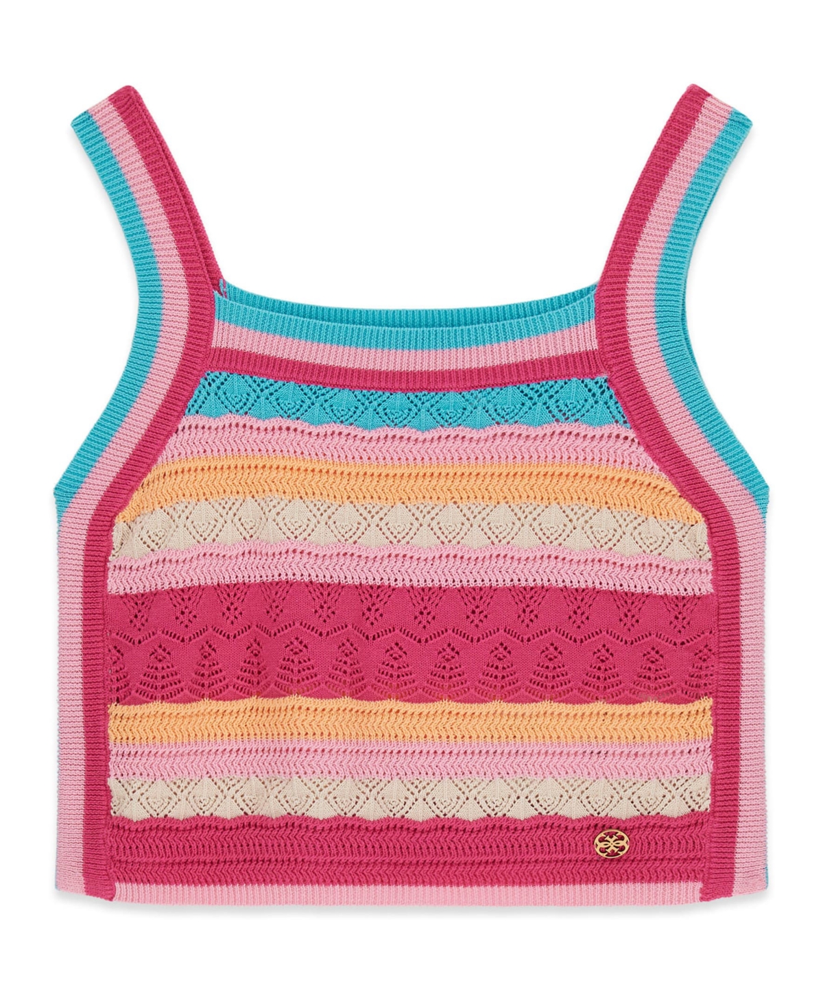 Click here for Guess Girls 7-16 Sleeveless Crochet Top - Pink/Blu... prices