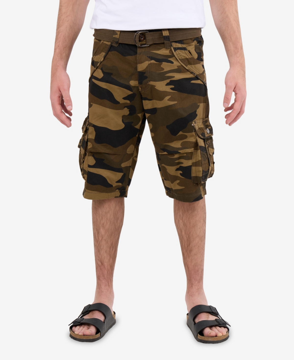 Click here for X-Ray Mens Belted Double Pocket Cargo Shorts - Bro... prices