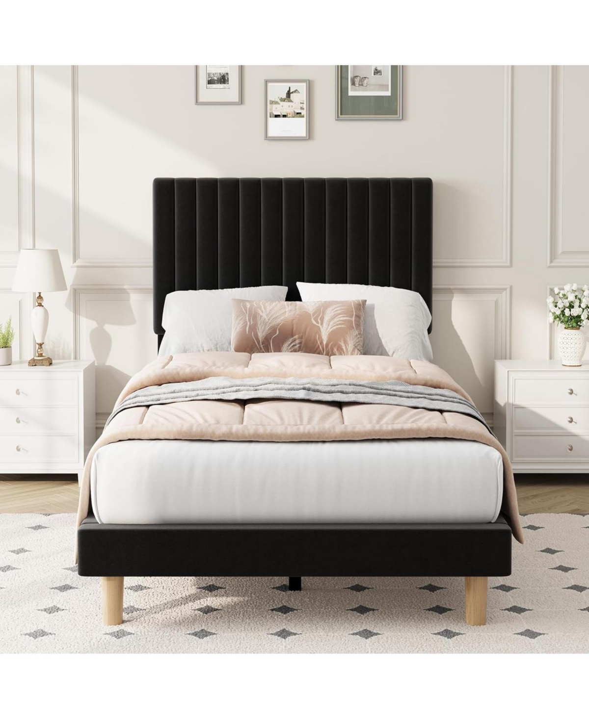 Click here for gaomon Bed Frame with Adjustable Headboard  Velvet... prices