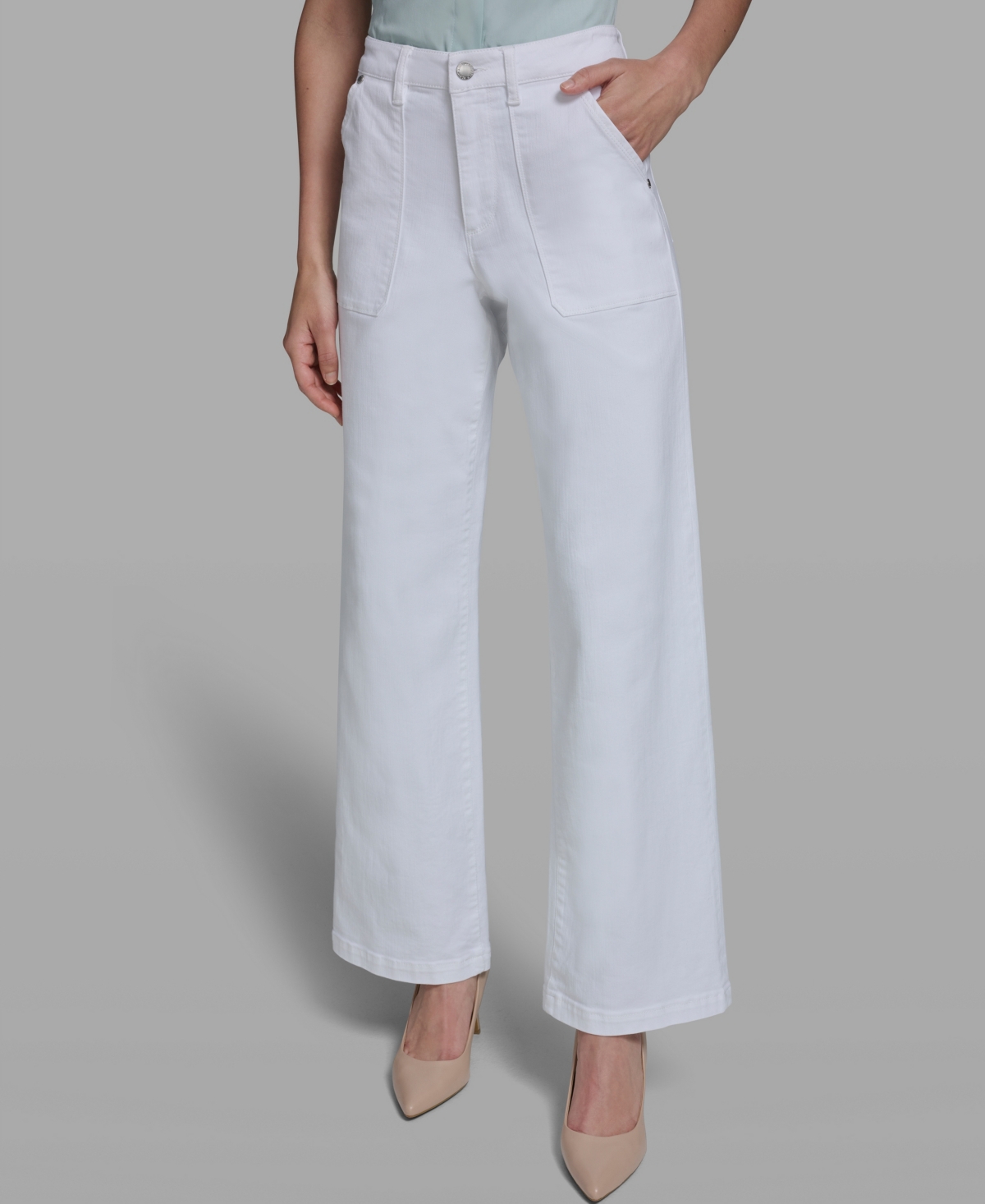 Click here for Karl Lagerfeld Paris Womens Wide-Leg Mid-Rise Fron... prices