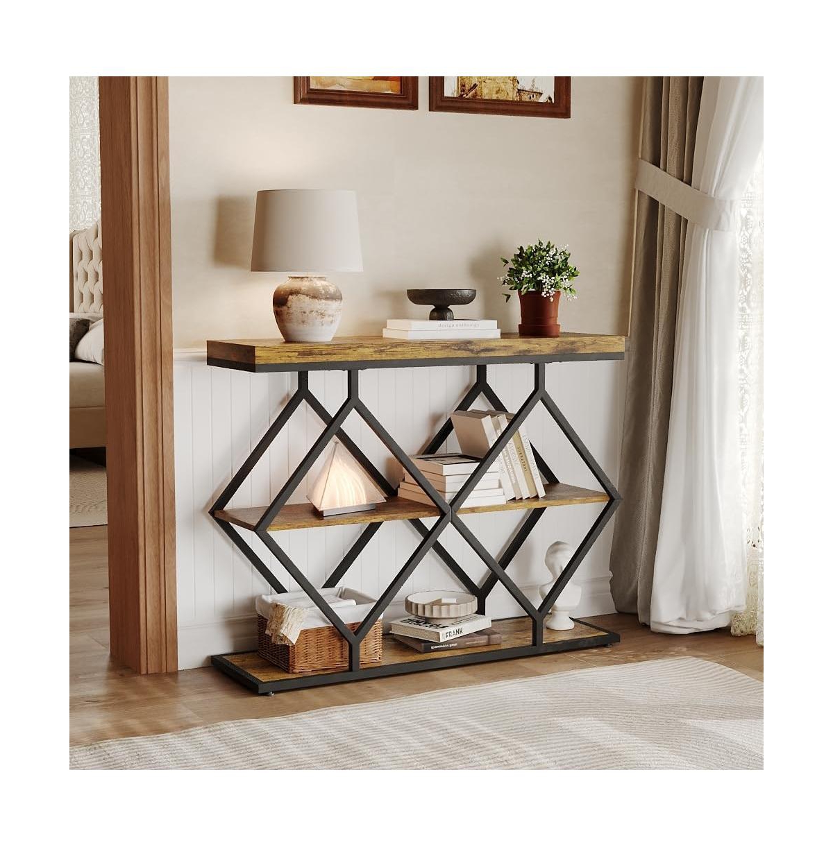 Click here for gaomon 3-Tier Narrow Farmhouse Console Table for L... prices