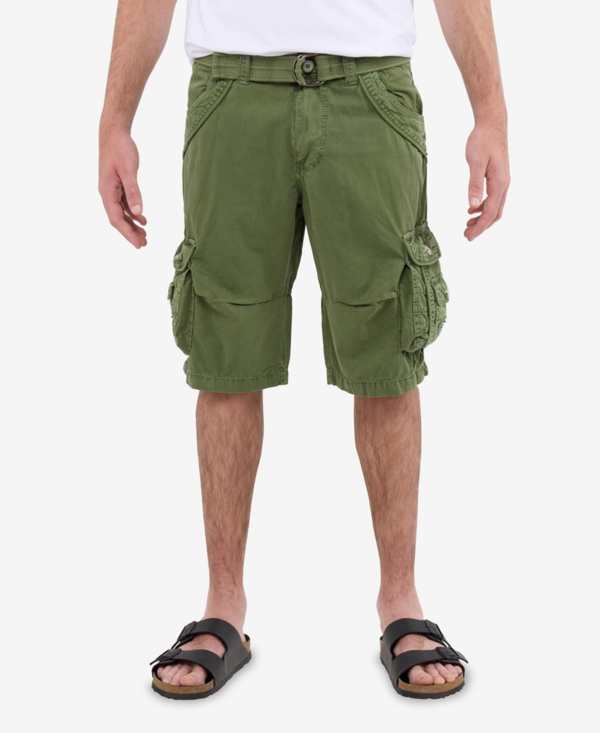 Click here for X-Ray Mens Belted Double Pocket Cargo Shorts - Gra... prices