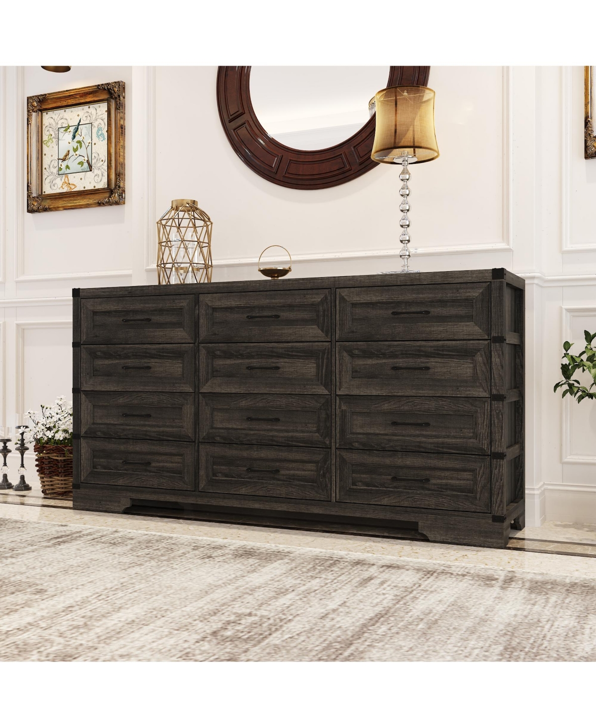 Click here for Homsee 69" Wood 12-Drawer Bedroom Dresser   M... prices