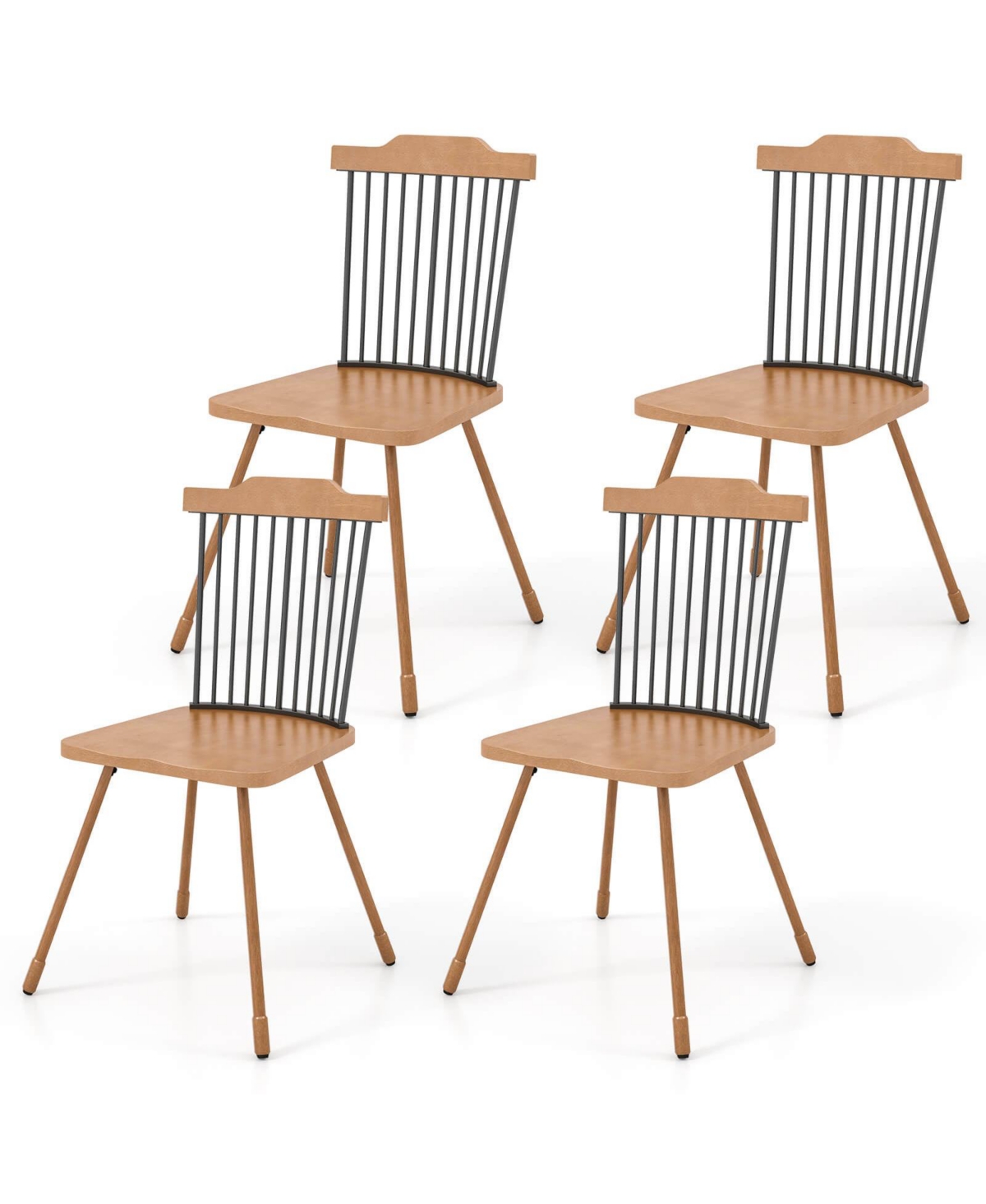Click here for Gymax Windsor Chair Set of 4 Metal Legs Supported... prices