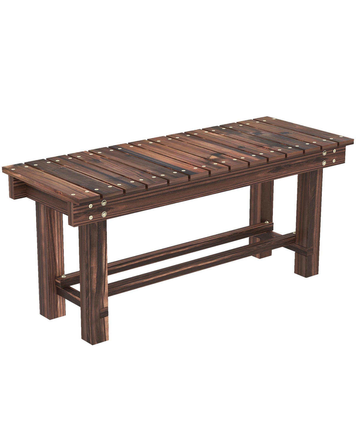 Click here for Outsunny Wooden Garden Bench Wood - Carbonised fin... prices