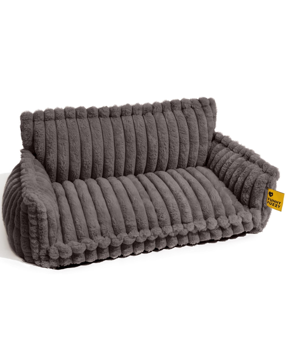 Click here for FunnyFuzzy Washable Fluffy Dog Sofa Bed - Dark Gre... prices