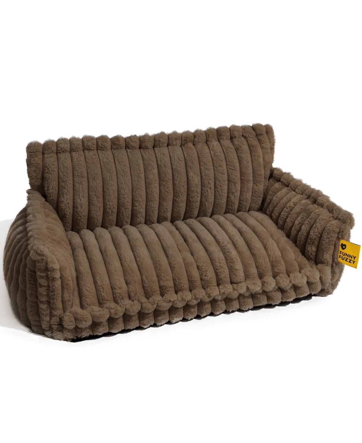 Click here for FunnyFuzzy Washable Fluffy Dog Sofa Bed - Brown prices