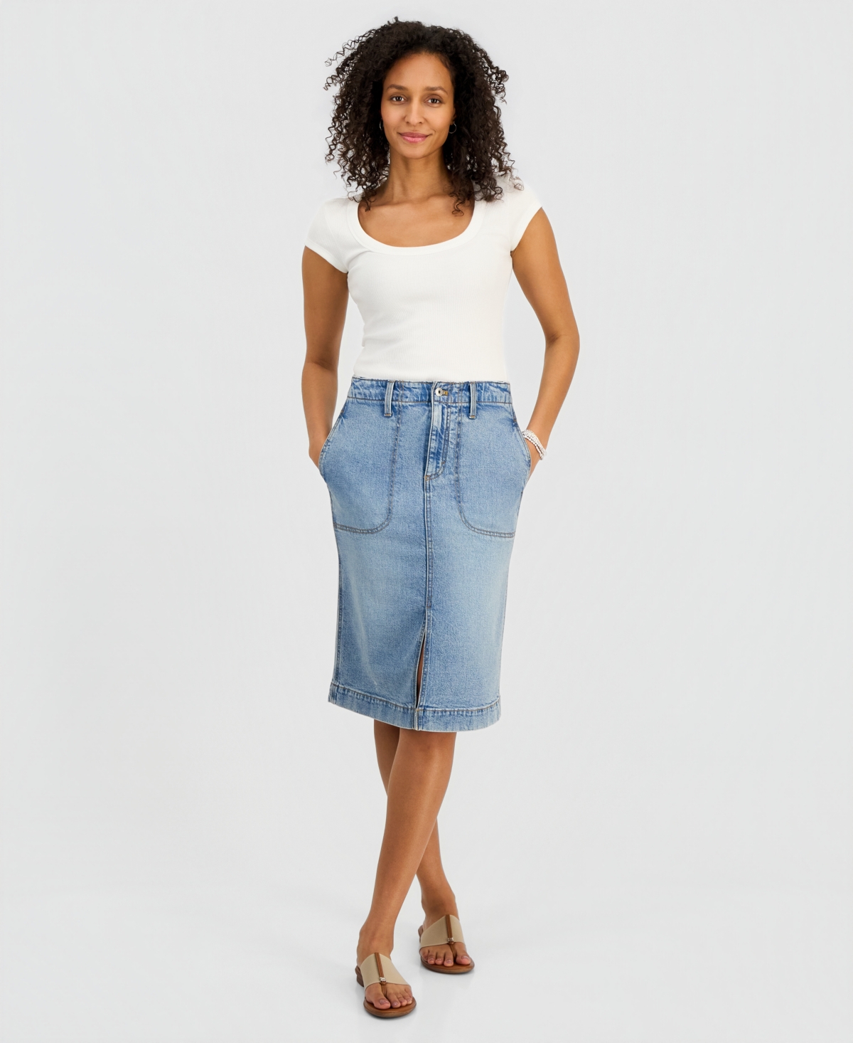 Click here for Style & Co Womens High-Rise Denim Skirt  Macys Exc... prices