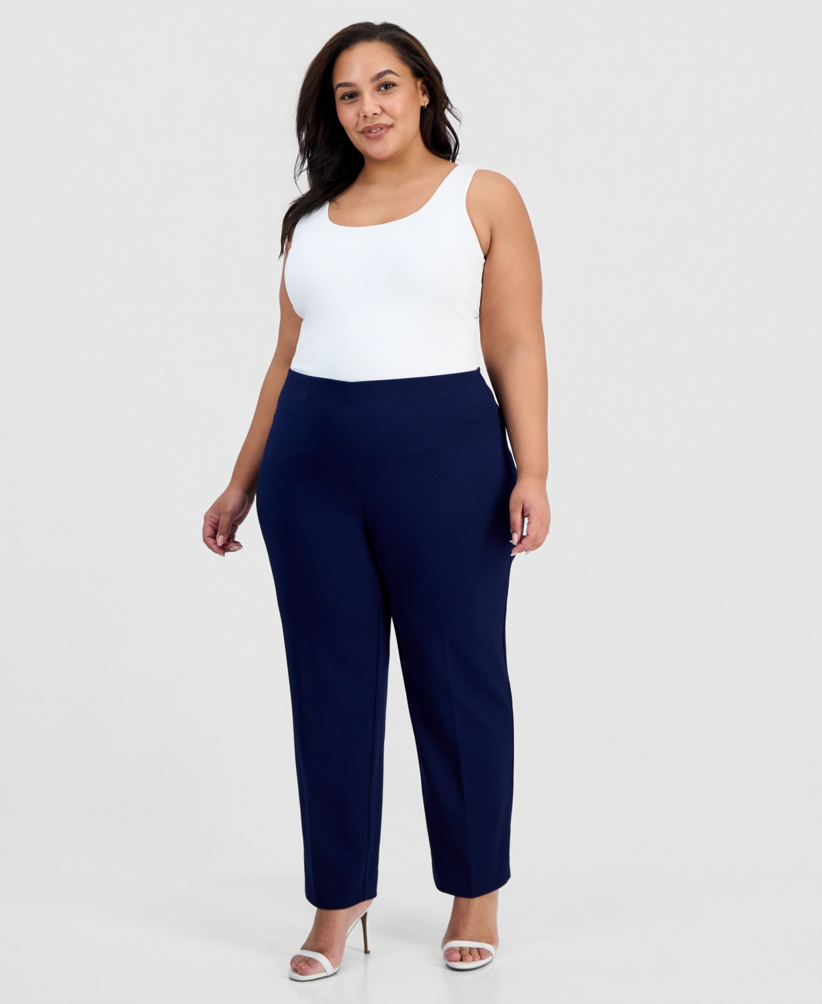Click here for Anne Klein Plus Size Pull-On Ankle Pants - Distant... prices