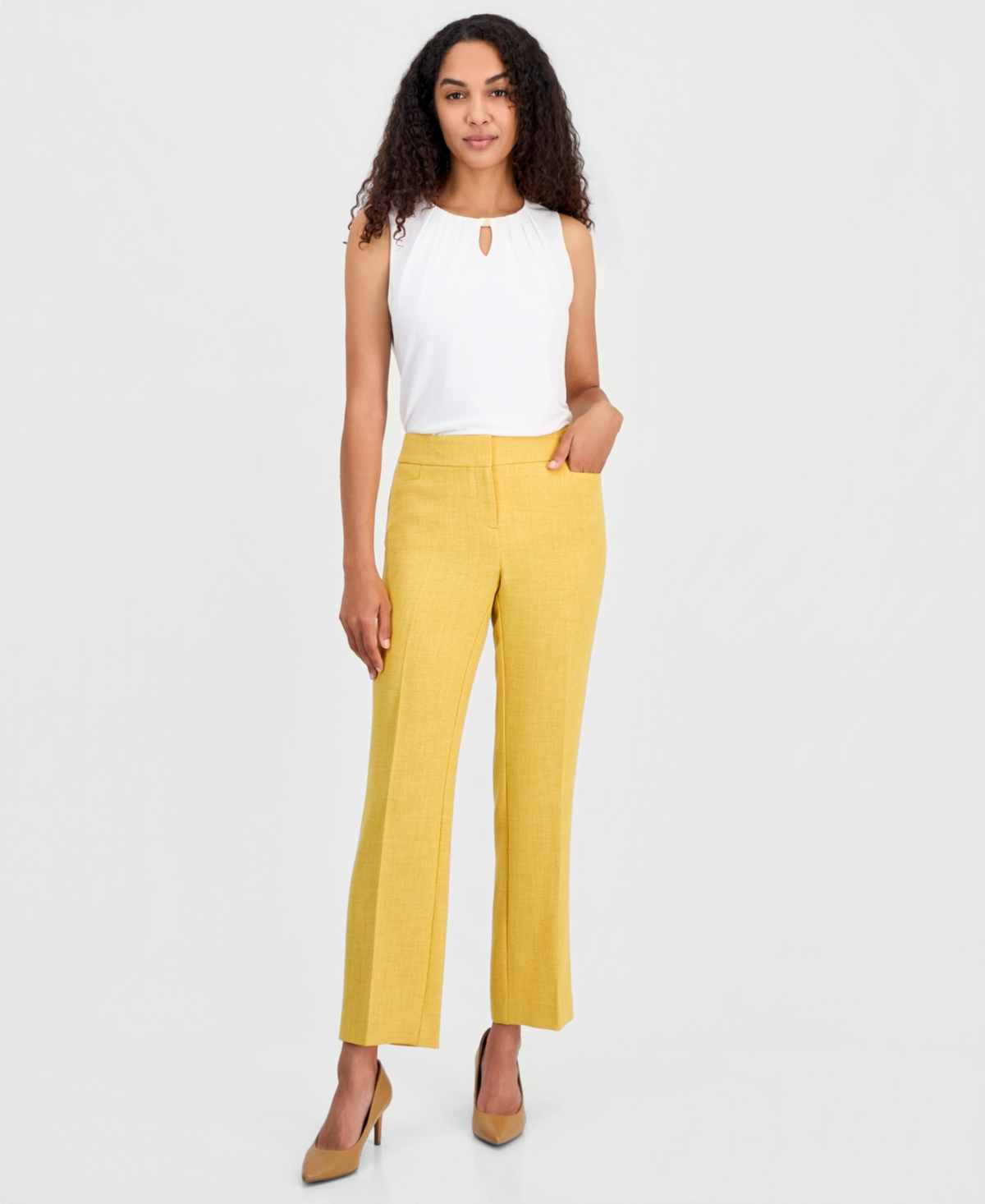 Click here for Kasper Womens High Rise Straight Leg Trousers  Reg... prices