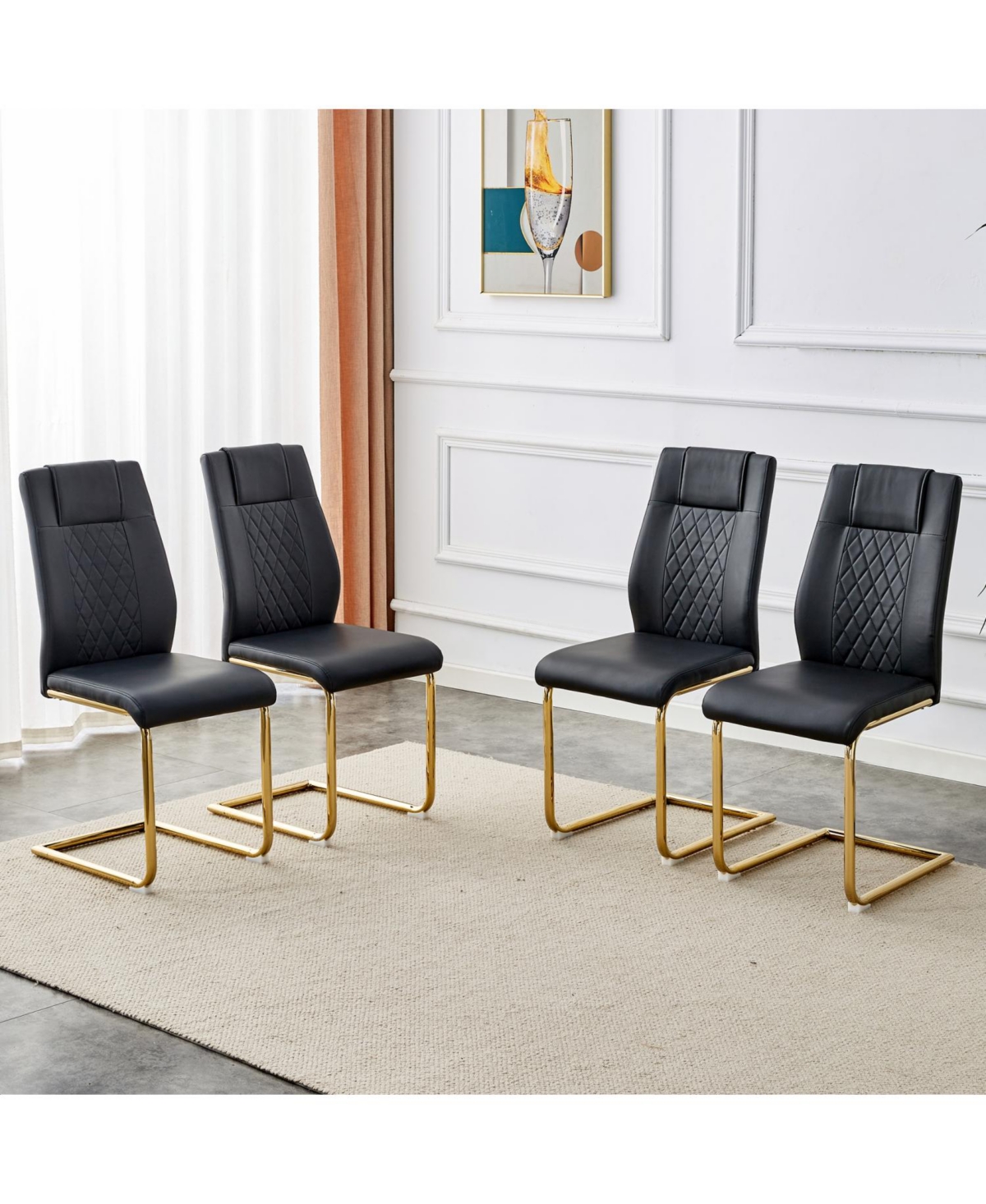 Click here for Modern dining chairs with faux leather padded seat... prices