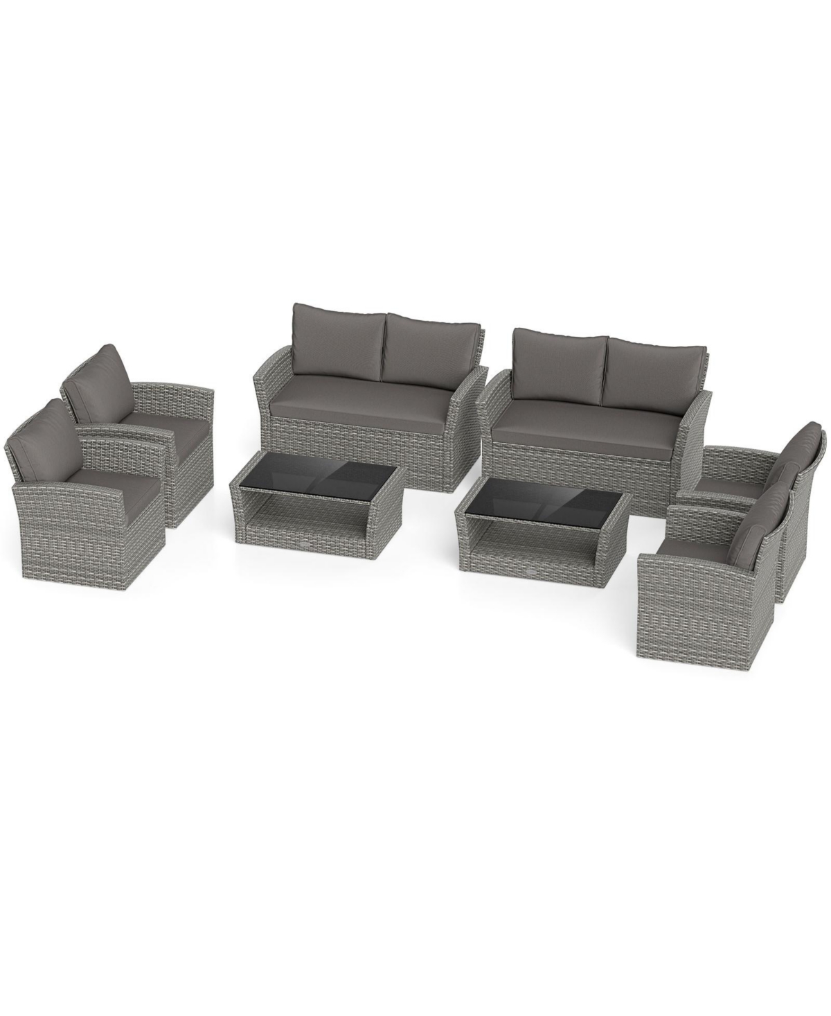 Click here for Gymax Set Of 8 Patio Furniture Set w/ 4 Rattan Cha... prices