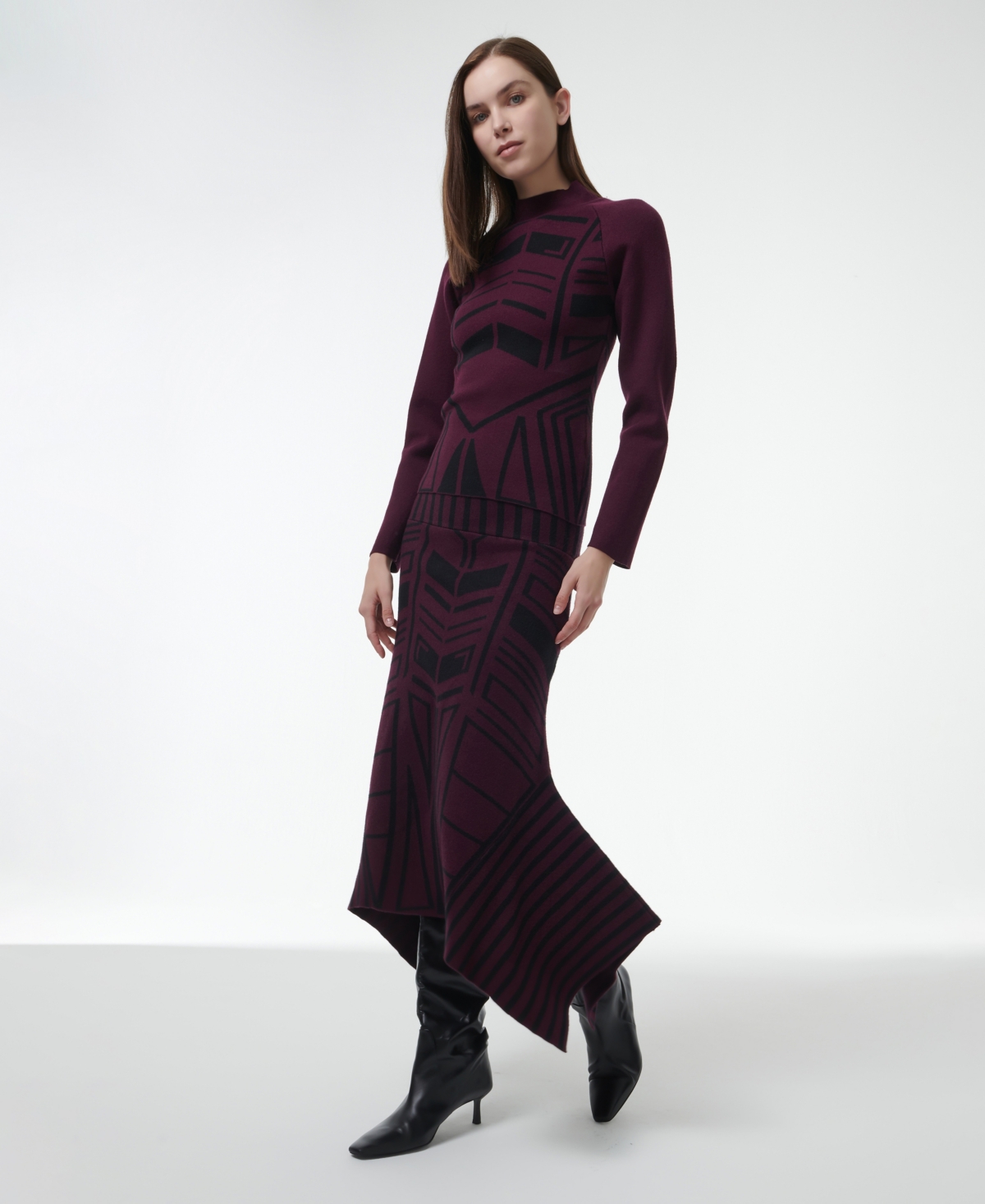 Click here for Leem Womens Geometric Jacquard Handkerchief Skirt... prices