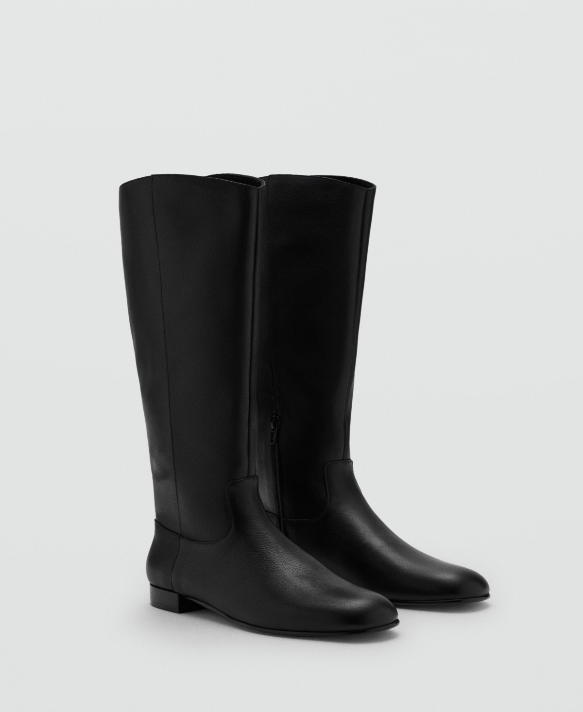 Click here for Mango Womens Zipper Leather Boots - Black prices