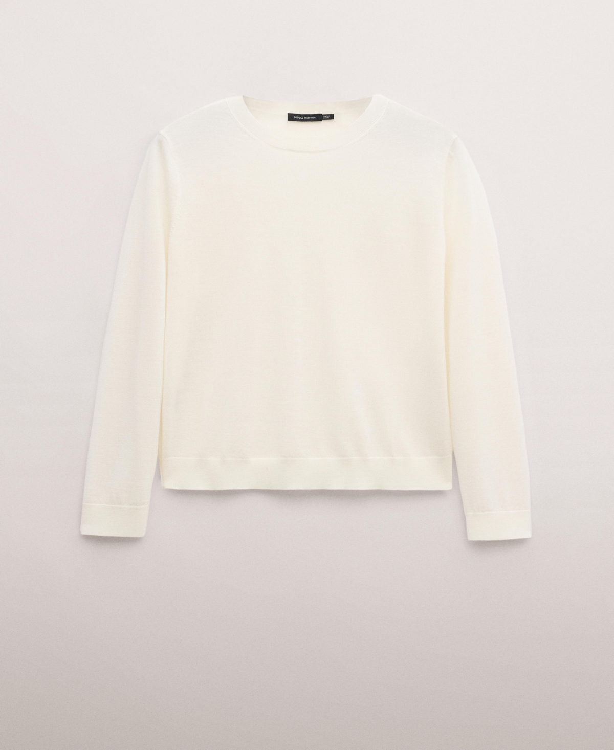 Click here for Mango Womens Wool Round-Neck Sweater - Ecru prices