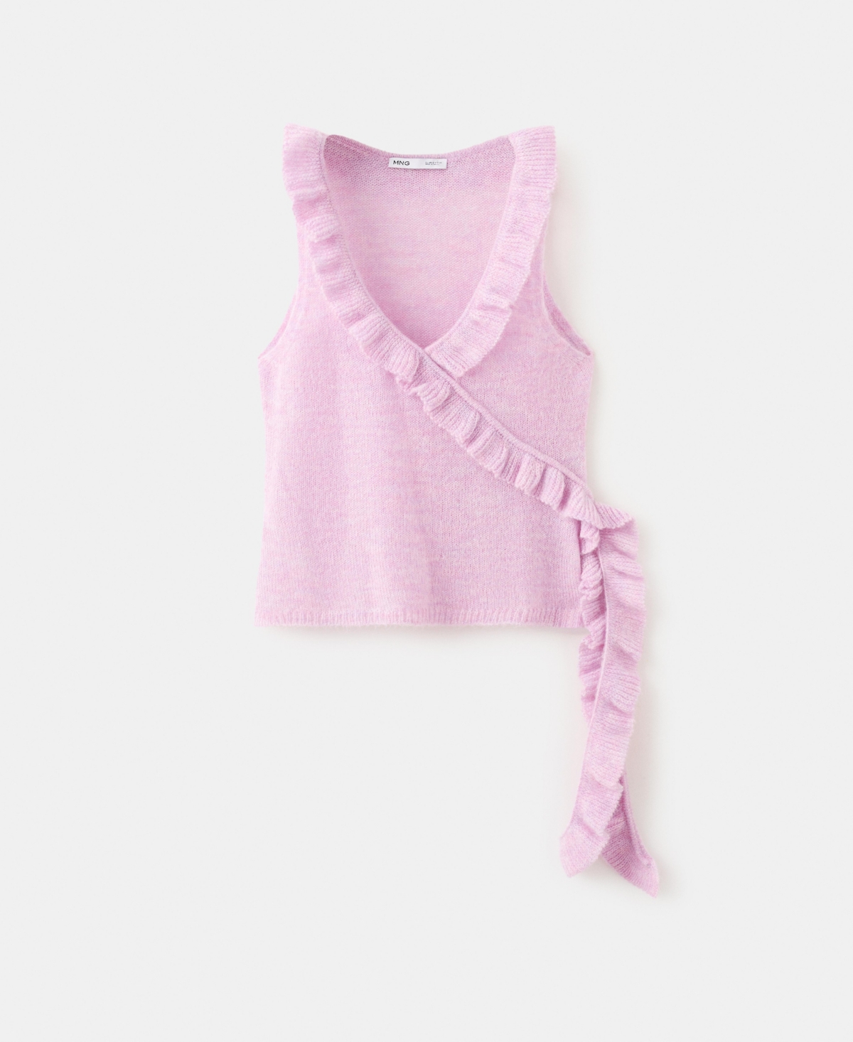Click here for Mango Womens Ruffle Knit Top - Pink prices
