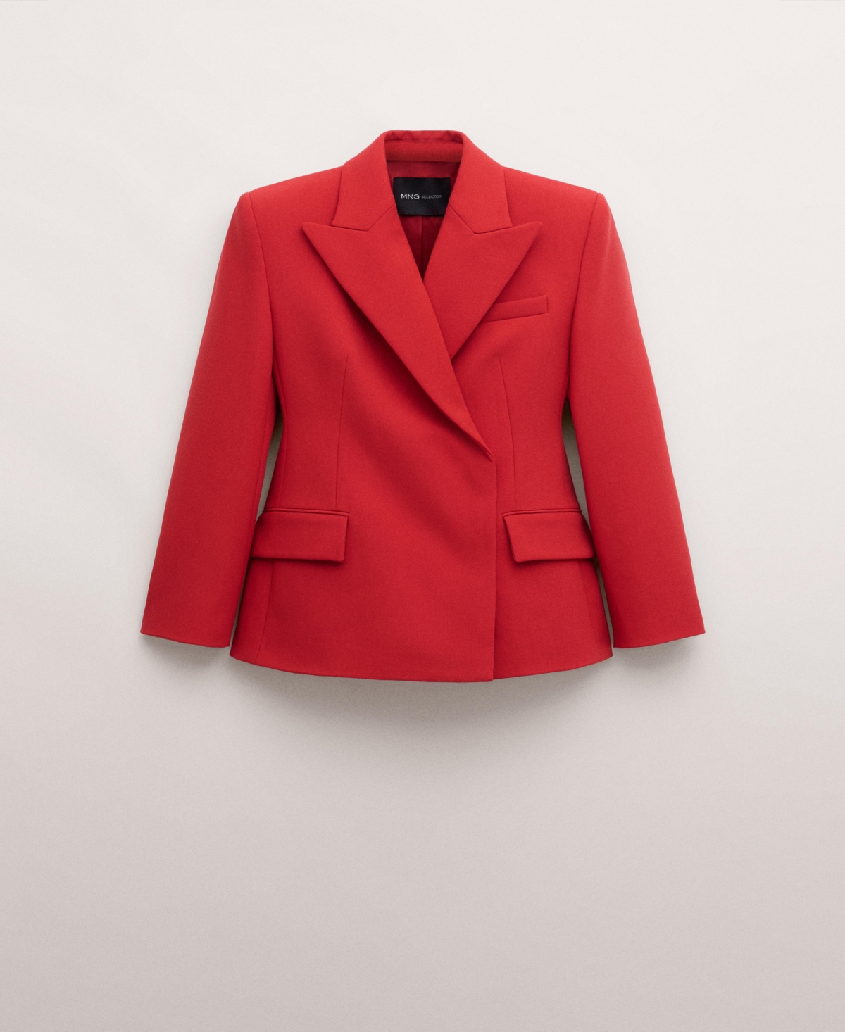 Click here for Mango Womens Fitted Double-Breasted Blazer - Red prices