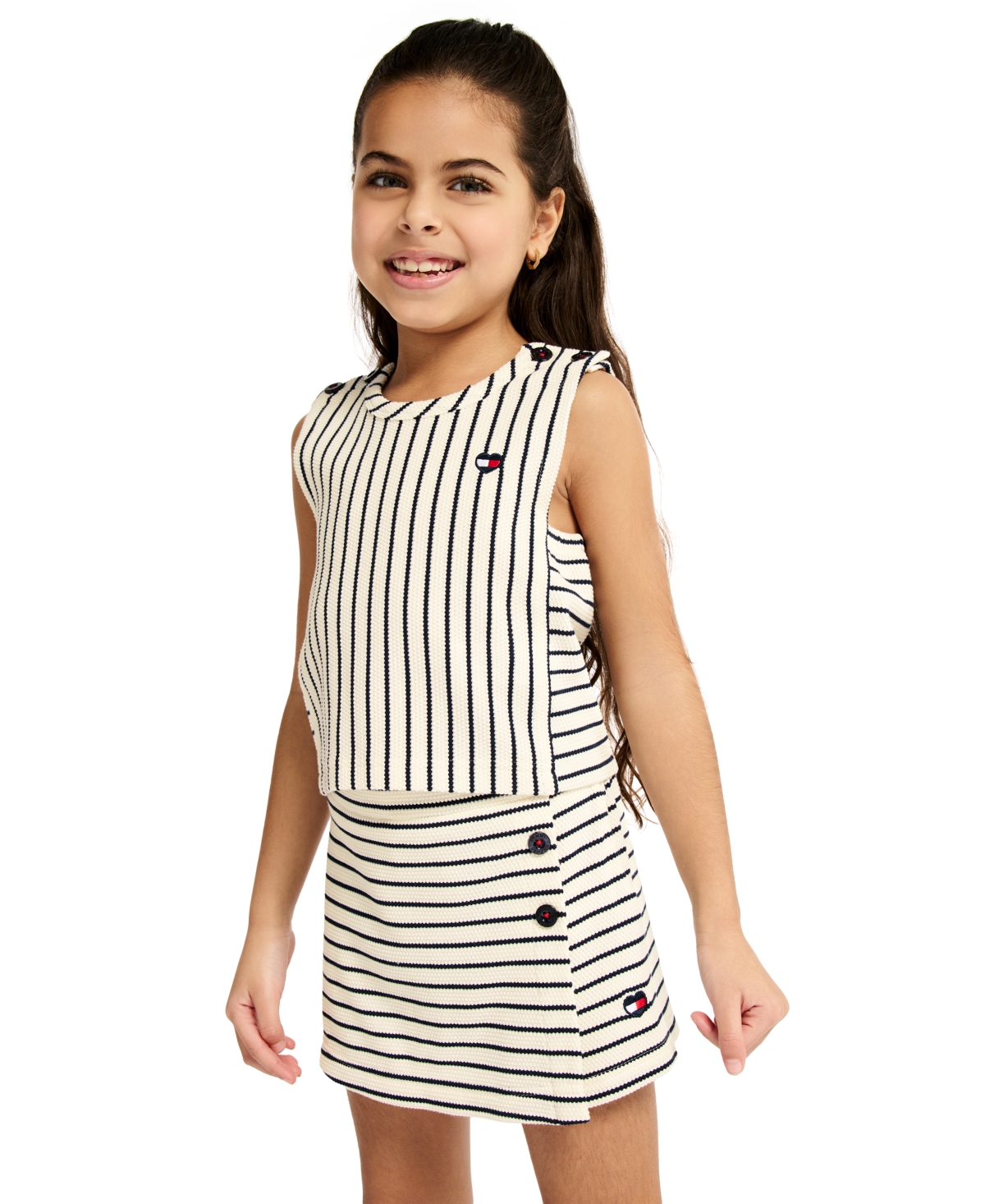 Click here for Tommy Hilfiger Girls 4-6X Popcorn Pique Striped To... prices
