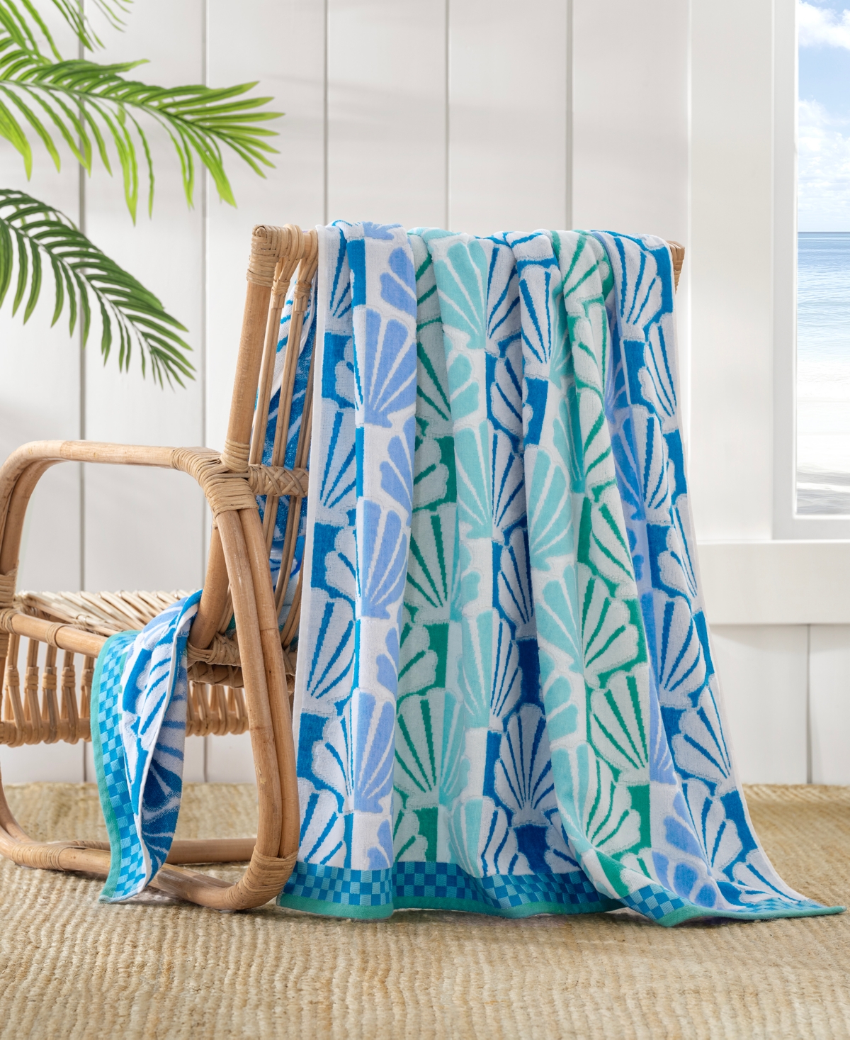 Click here for The Beach House Shell Stripe Cotton Beach Towel  4... prices