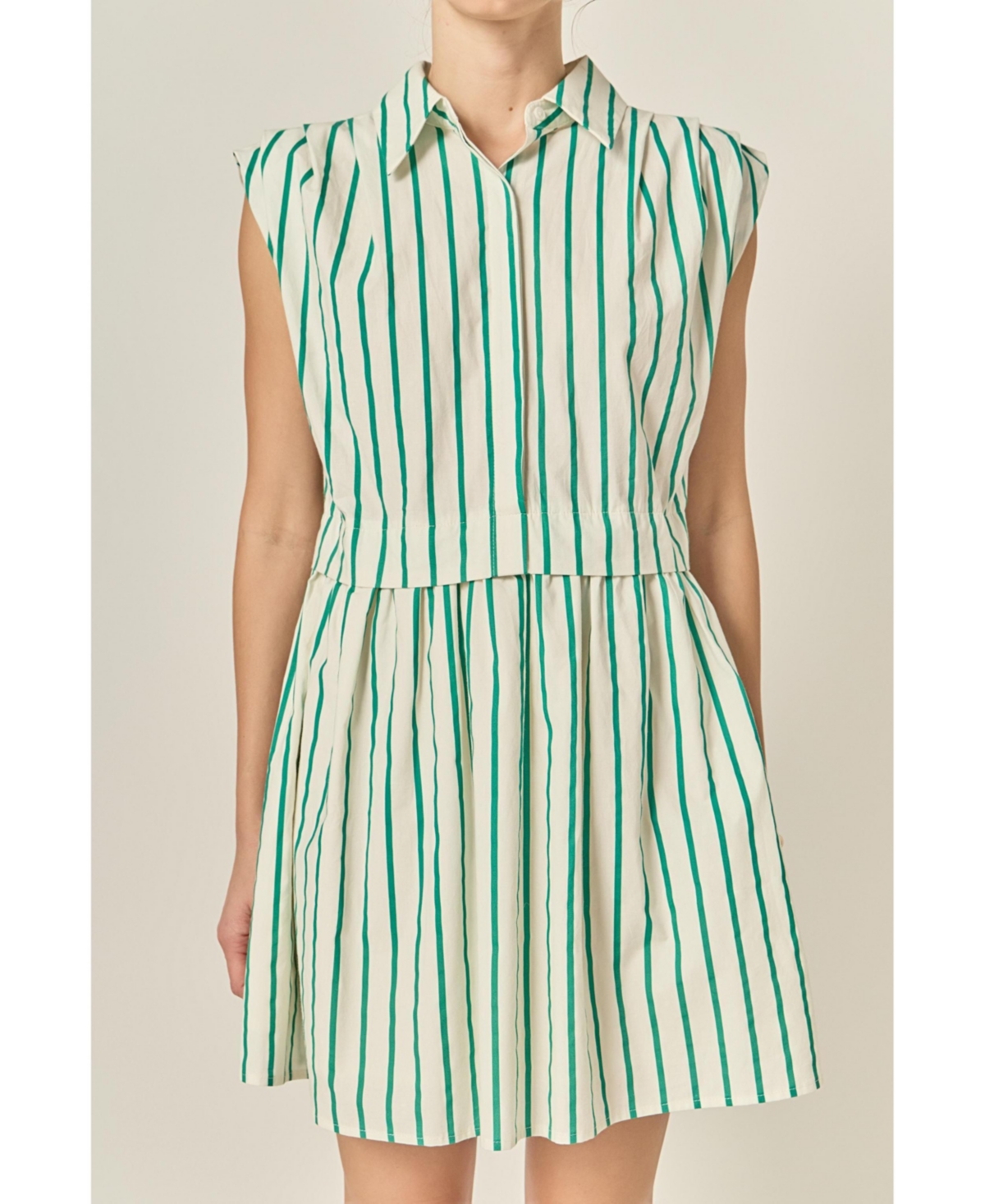 Click here for English Factory Womens Striped Pleated Shoulder Sh... prices